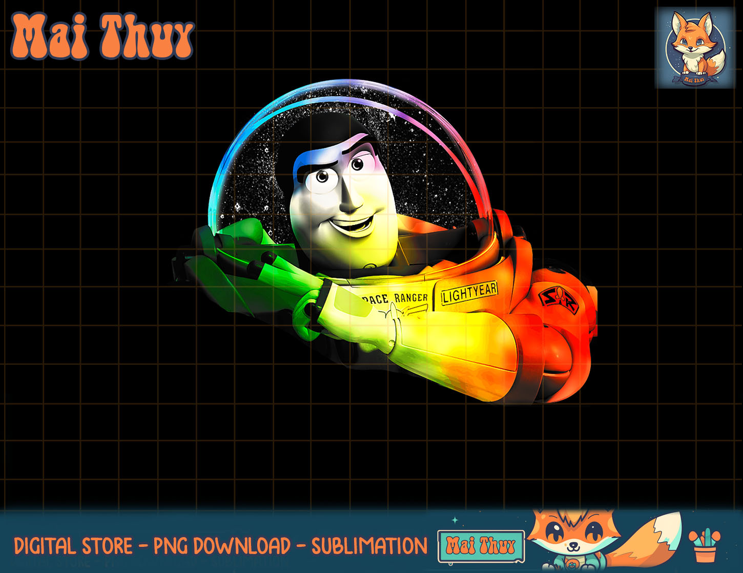 Disney Pixar Toy Story Rainbow Gradient Buzz Lightyear T-Shi | Inspire ...