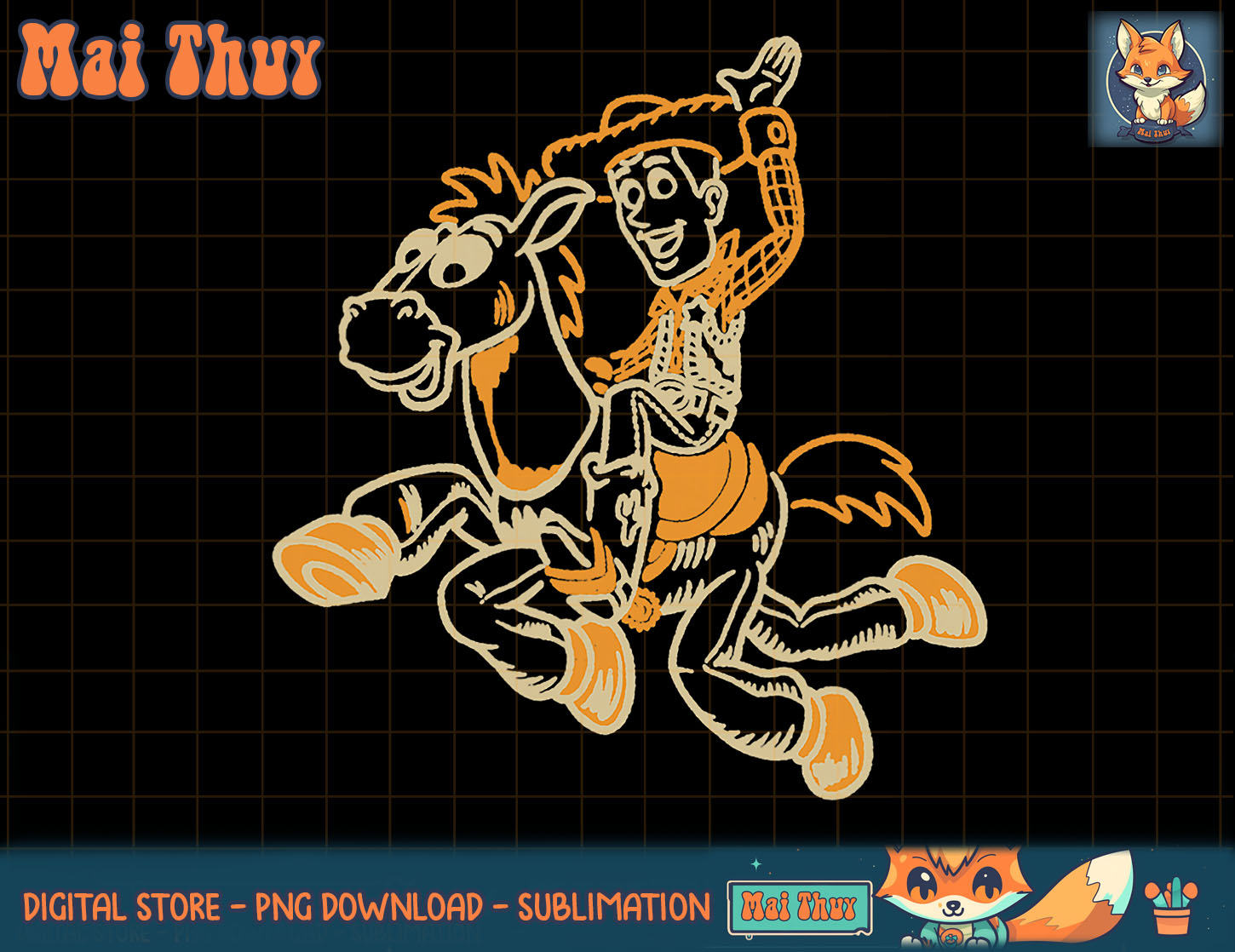 Disney Pixar Toy Story Woody & Bullseye Cowboy Ride T-Shirt | Inspire ...