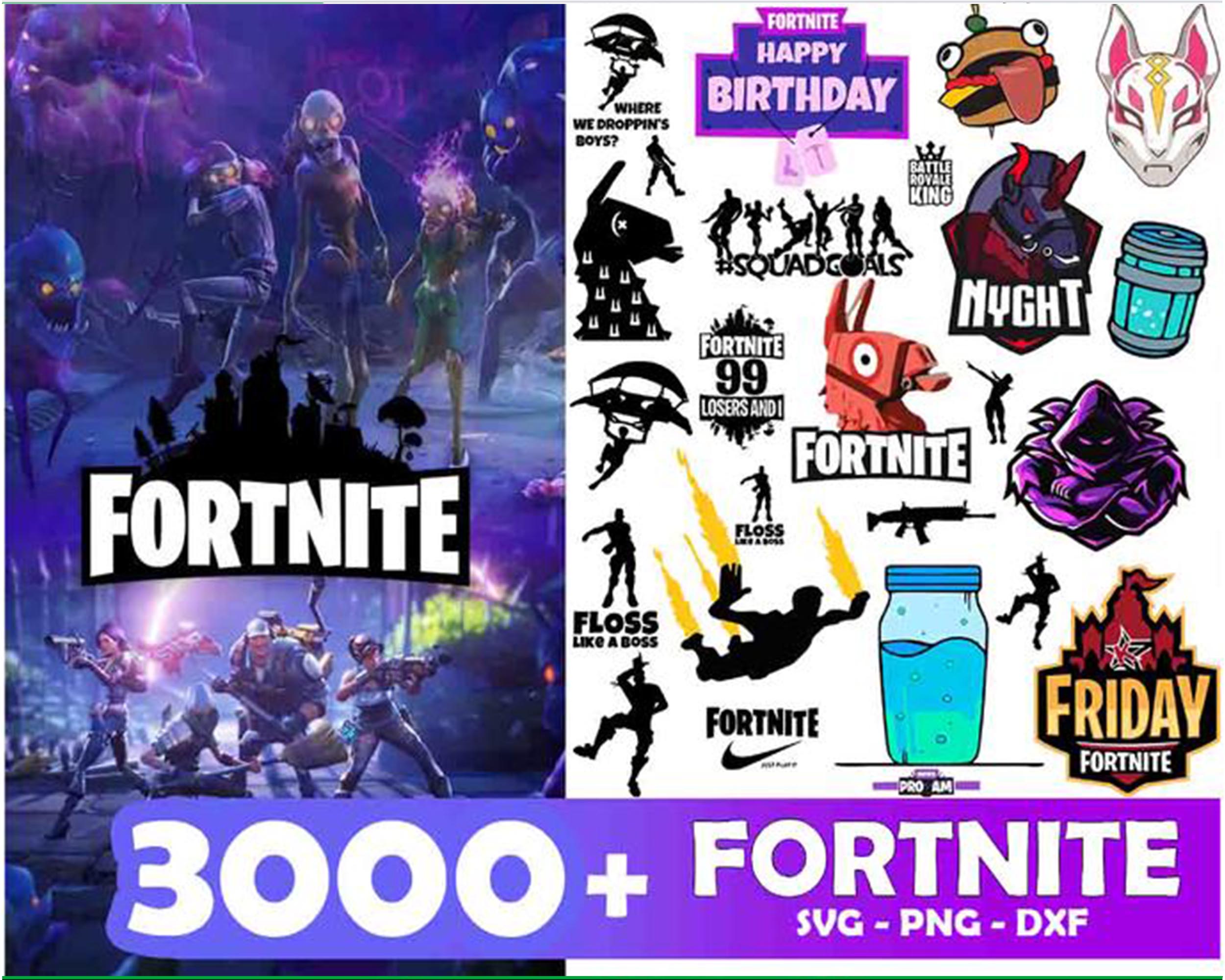 Fortnight Bundle svg,3000 files Fortnite svg , Digital Downl - Inspire ...