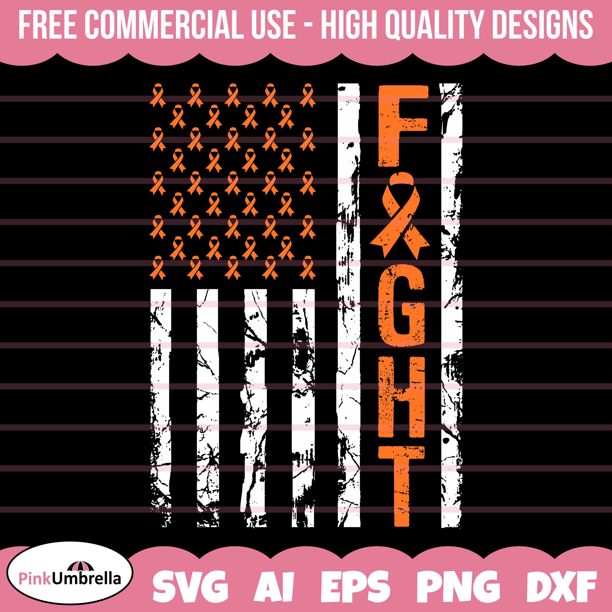 Leukemia Cancer Fight USA Flag Svg, Cancer Ribbon SVG, Leu | Inspire Uplift
