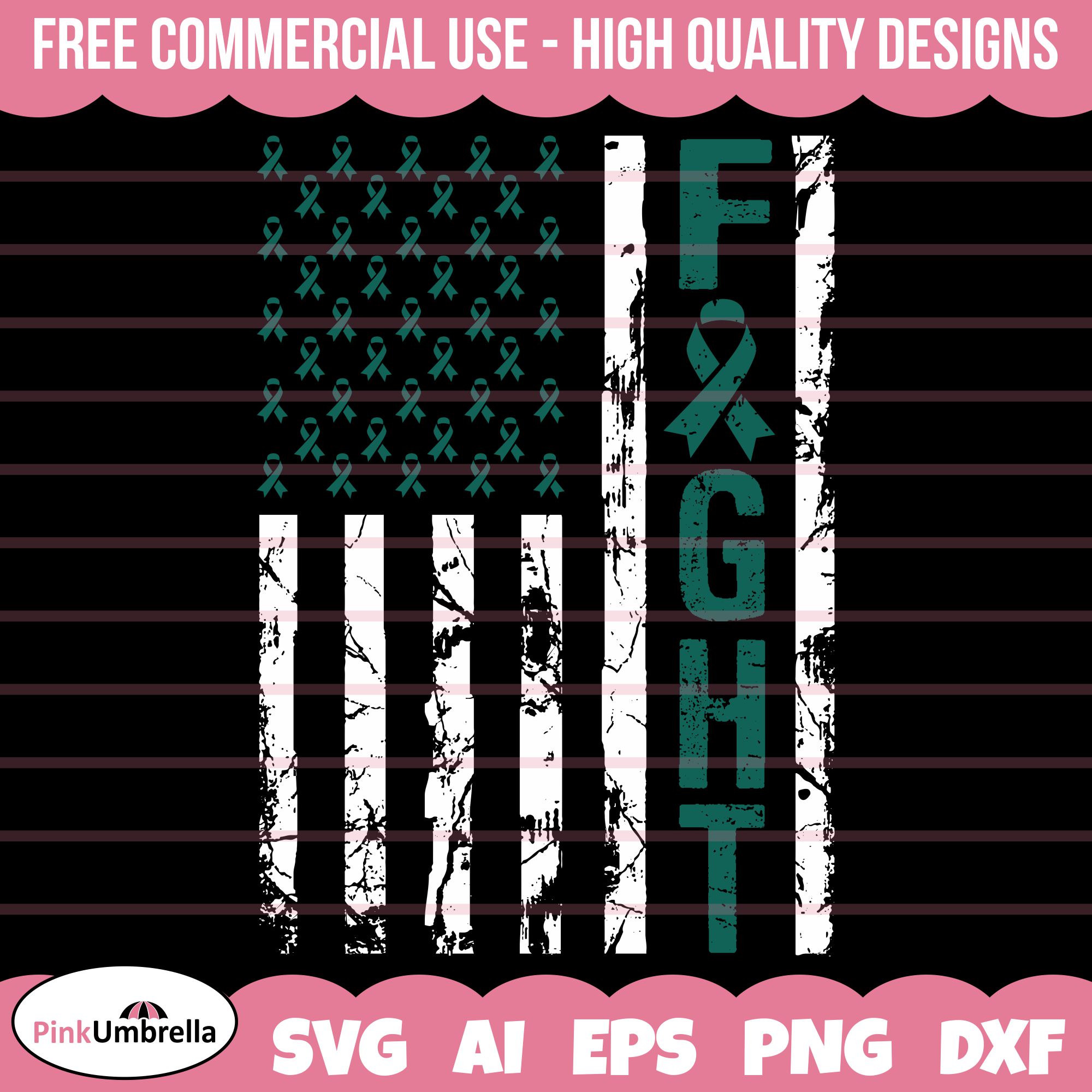 Liver Cancer Fight USA Flag Svg, Cancer Ribbon SVG, Liver | Inspire Uplift