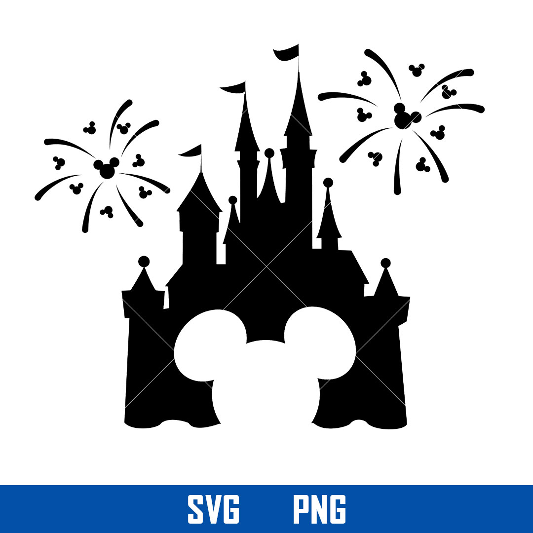 Mickey Head Castle Fireworks Svg, Mickey Svg, Disney Svg, Pn | Inspire ...