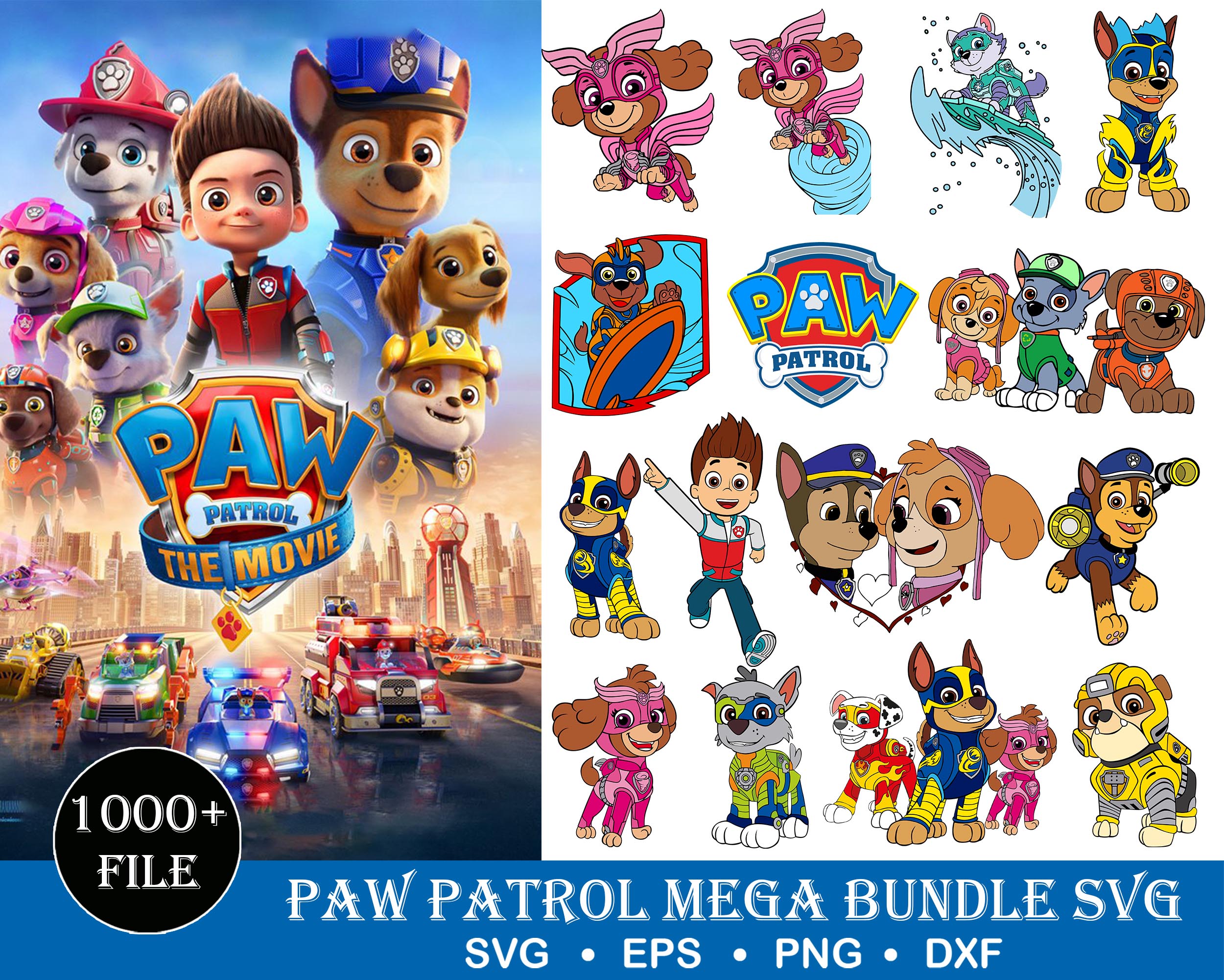 1000 paw patrol bundle SVG , Digital Download | Inspire Uplift