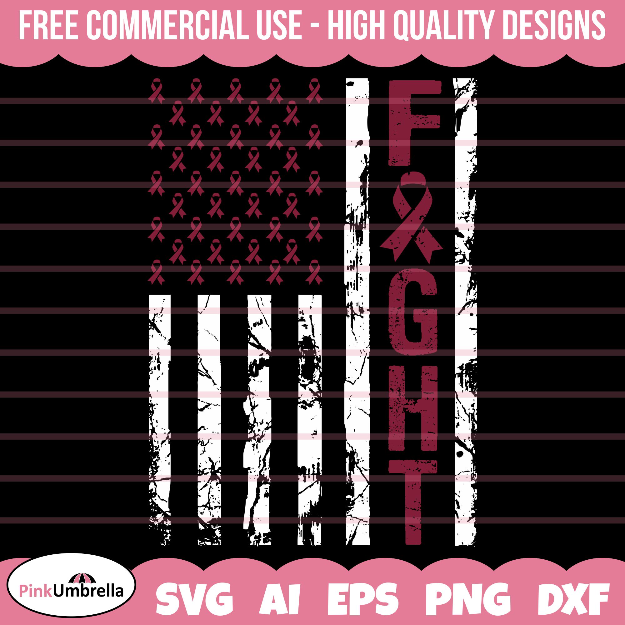 Oral Cancer Fight USA Flag Svg, Cancer Ribbon SVG, Oral Canc | Inspire ...
