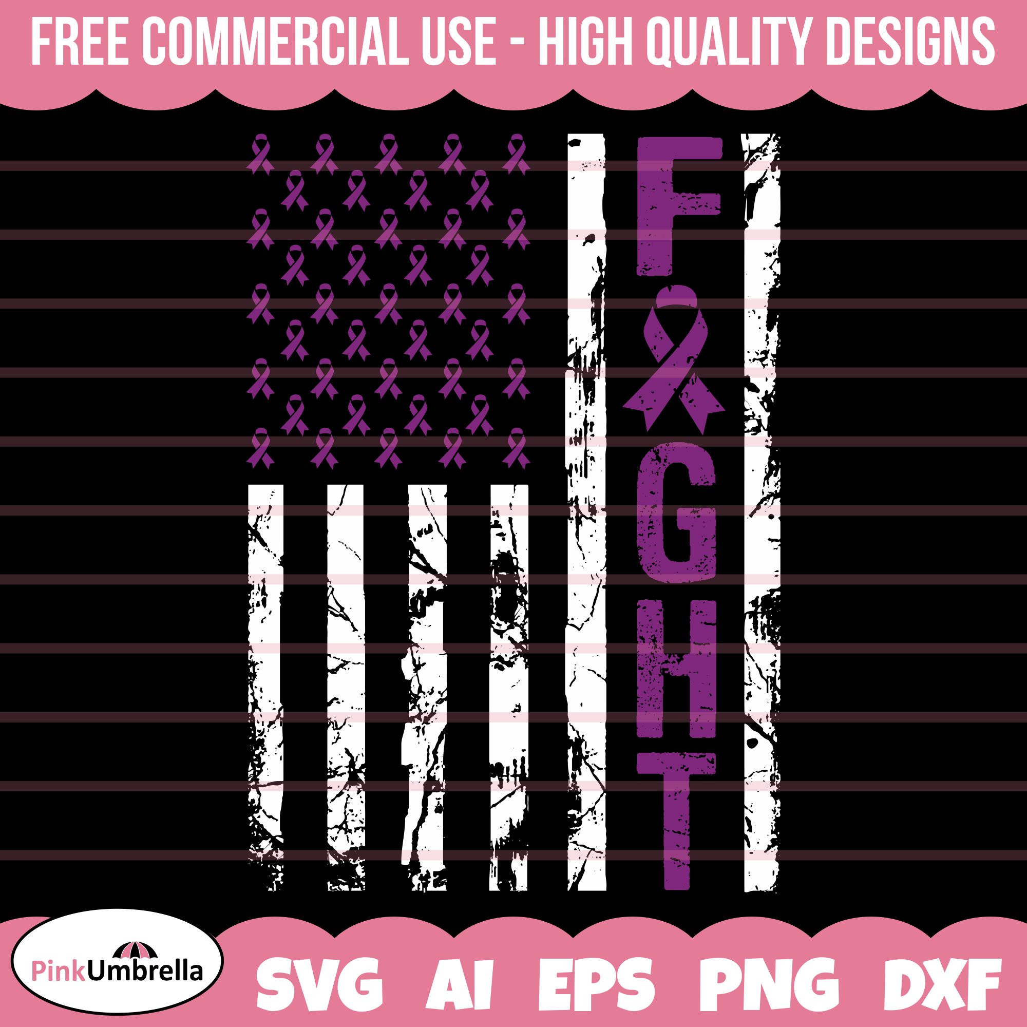 Pancreatic Cancer Fight USA Flag Svg, Cancer Ribbon SVG, Pan | Inspire ...
