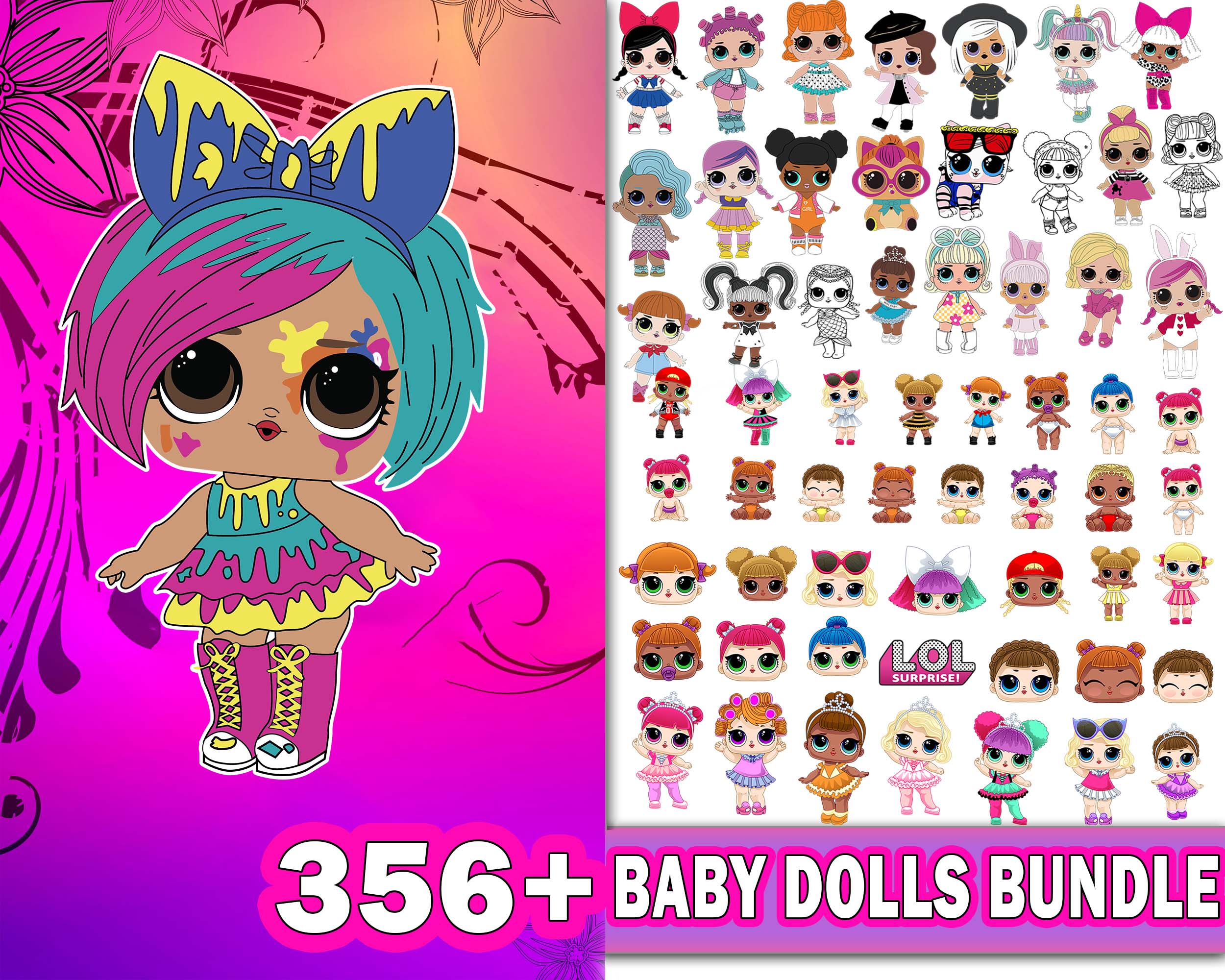 356 file baby dolls bundle svg, Digital Download | Inspire Uplift