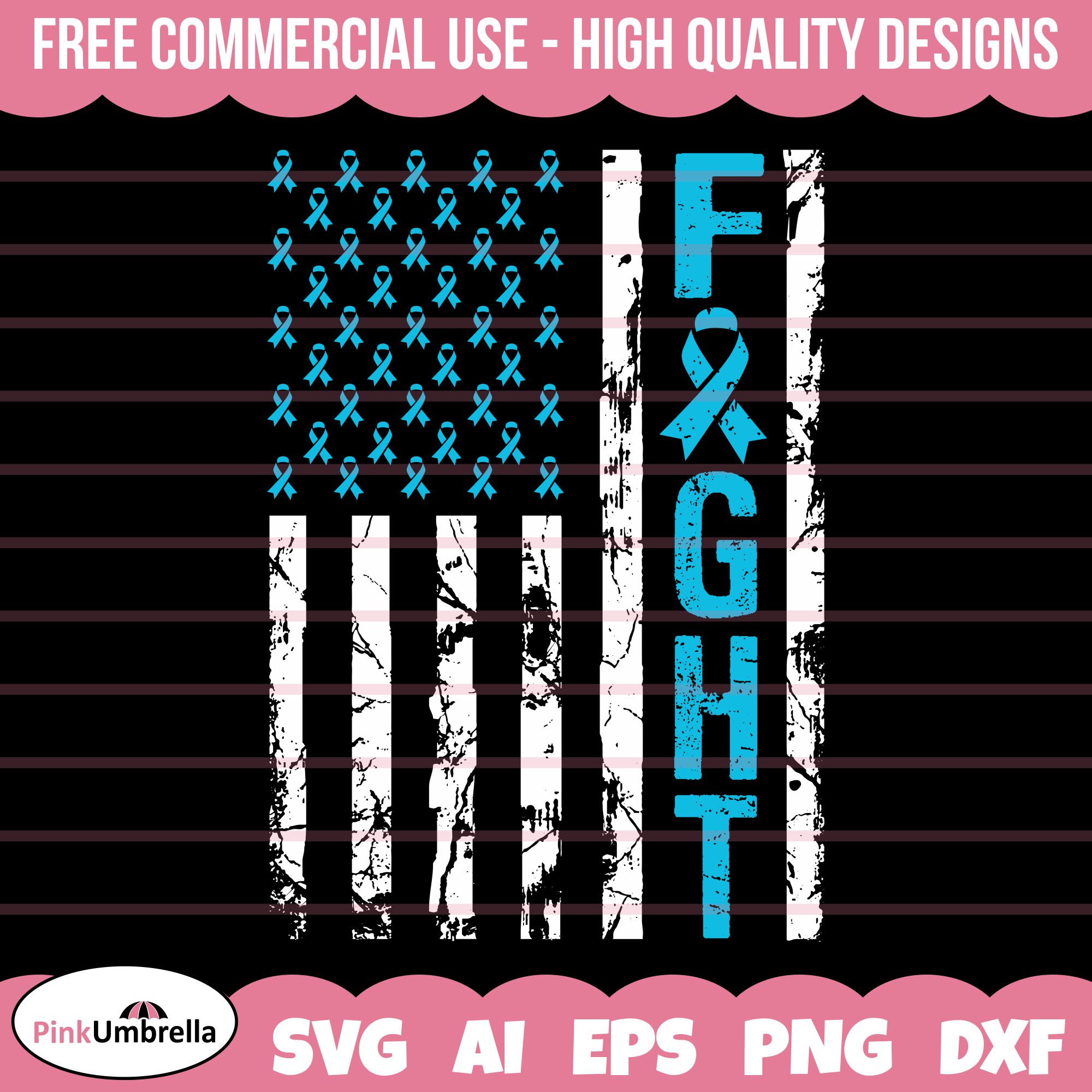 Prostate Cancer Fight USA Flag Svg, Cancer Ribbon SVG, Pros - Inspire ...
