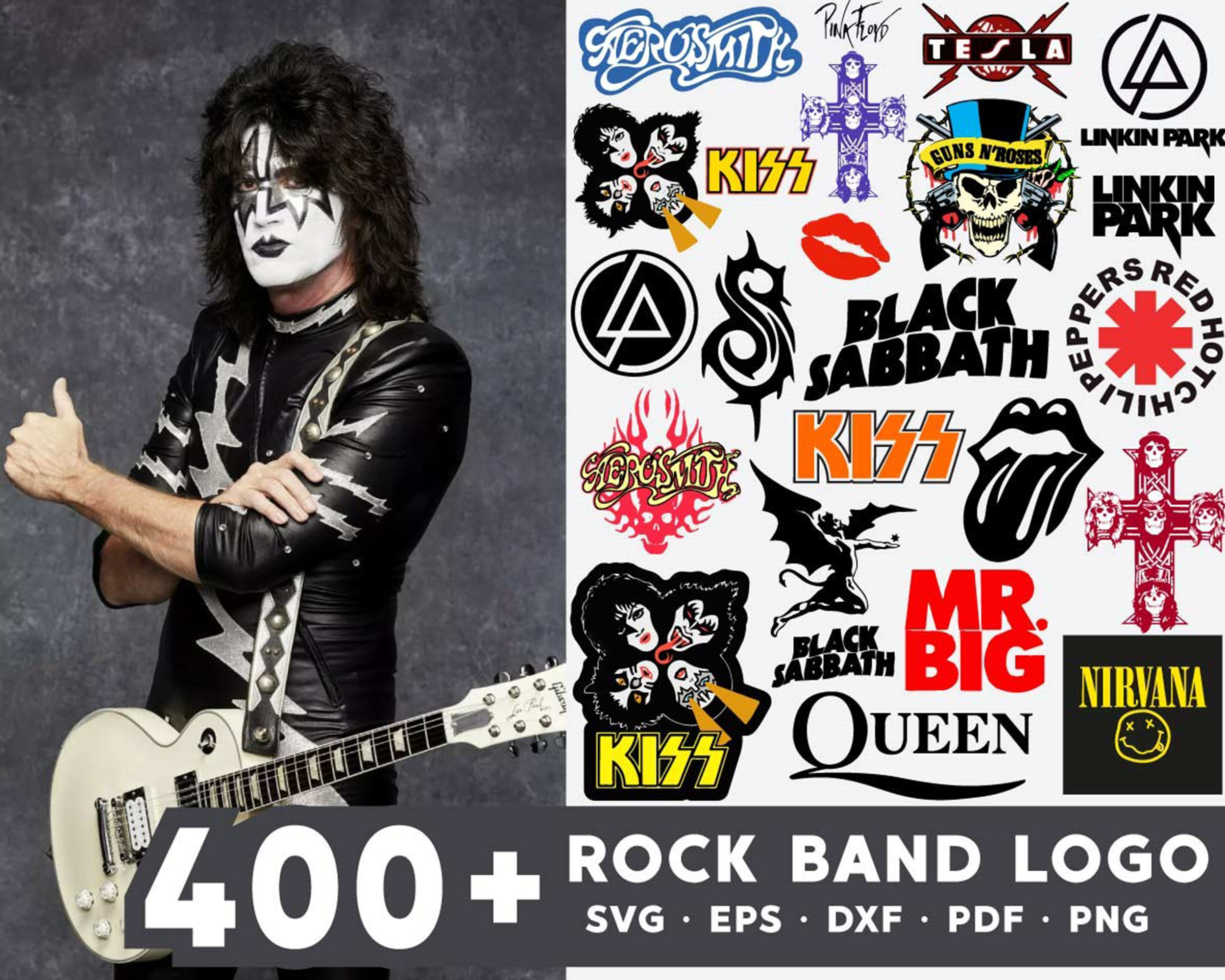 400Rock Band Logo Bundle Svg, Rock Music Svg, Rock and Roll | Inspire ...