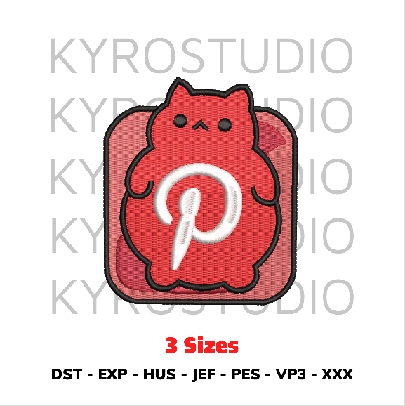 Pinterest Cat Anime Embroidery Design File/ Chibi Cute Embro | Inspire ...