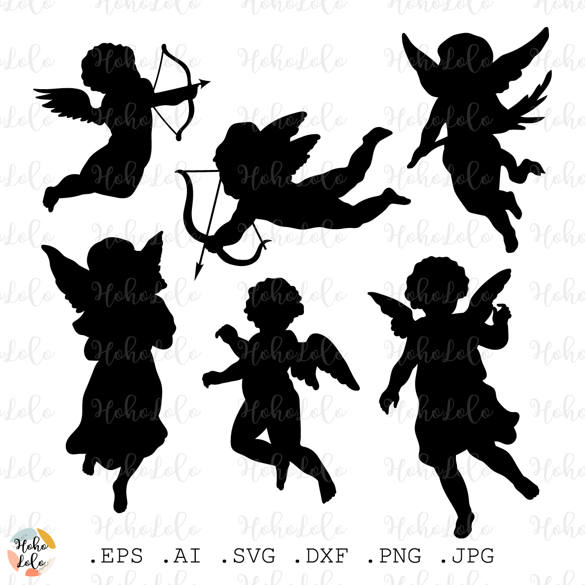 Angel Svg Silhouette Cricut files Stencil Template Dxf Cricu | Inspire ...