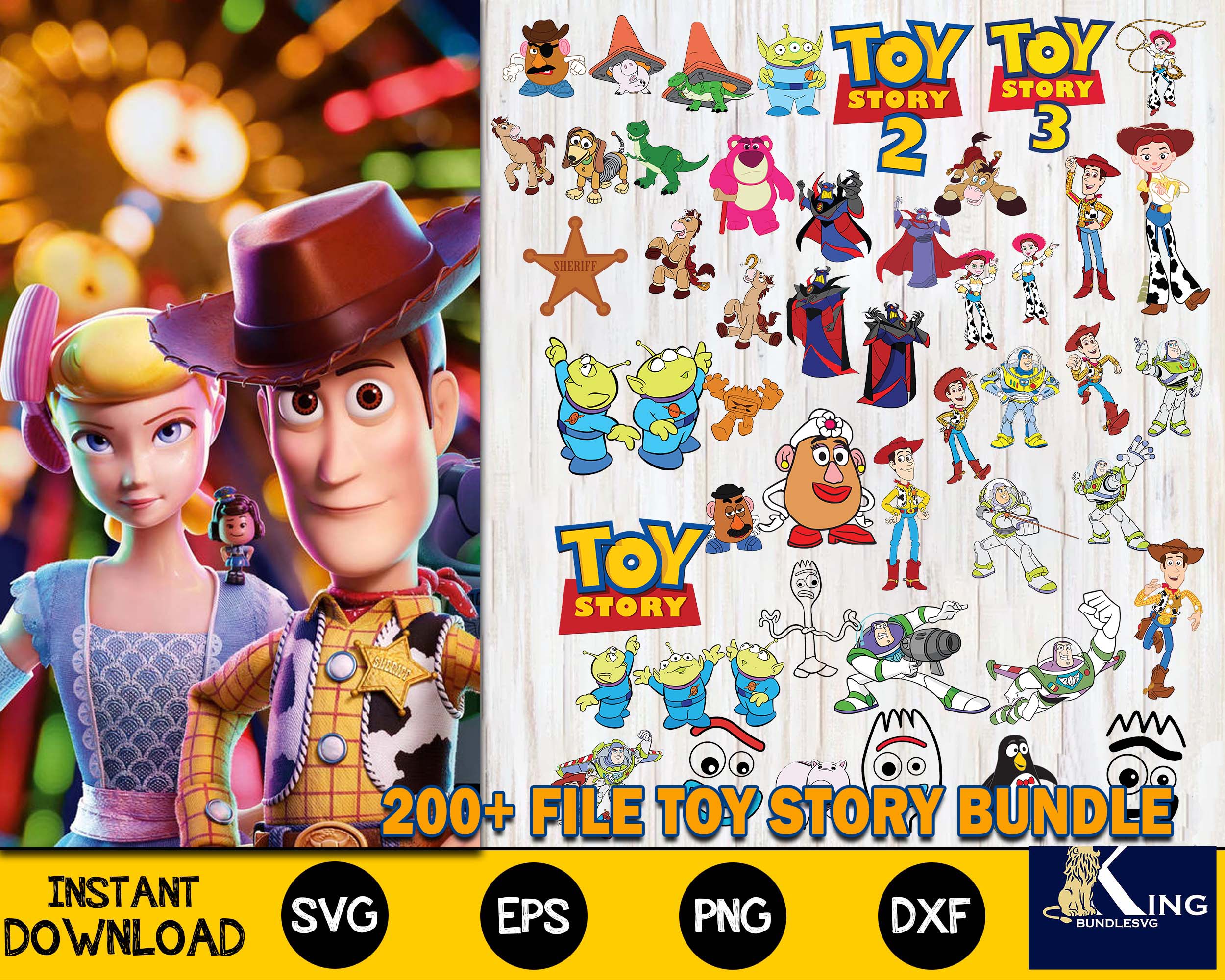 200 file toy story bundle svg, Digital Download | Inspire Uplift