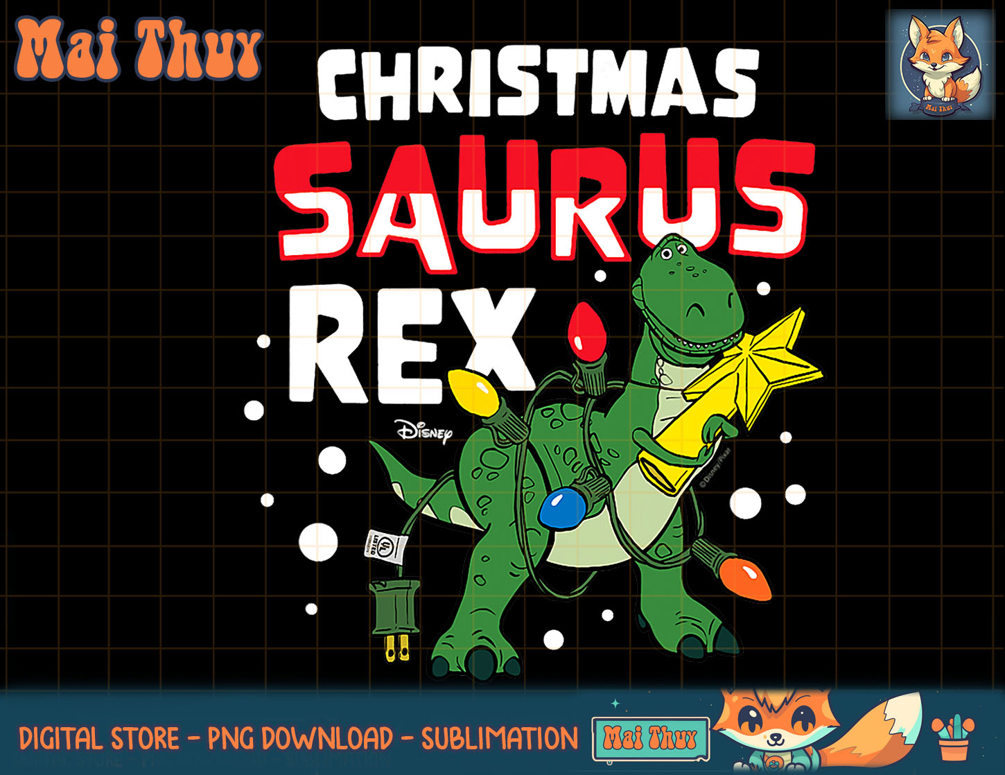 Toy Story - Christmas Saurus Rex T-Shirt copy png - Inspire Uplift