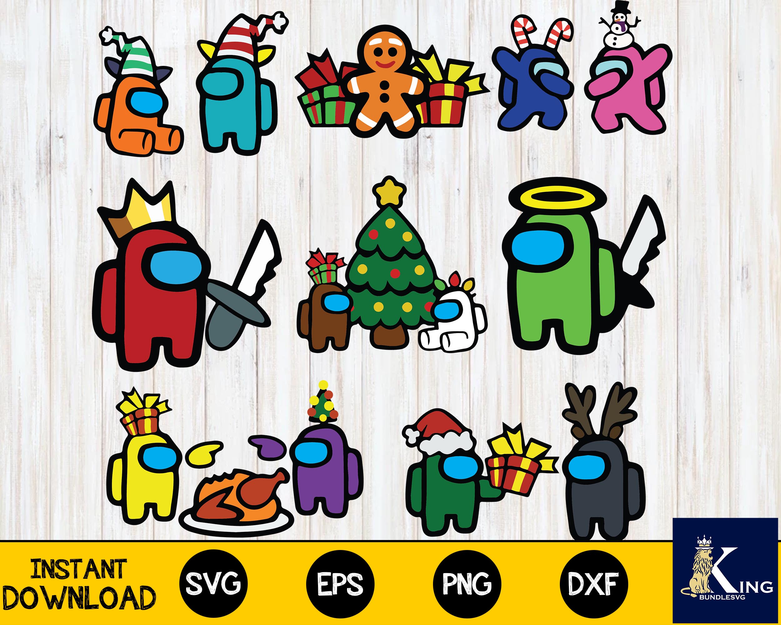 Among us Bundle Christmas svg,Among us svg, Digital Download | Inspire ...