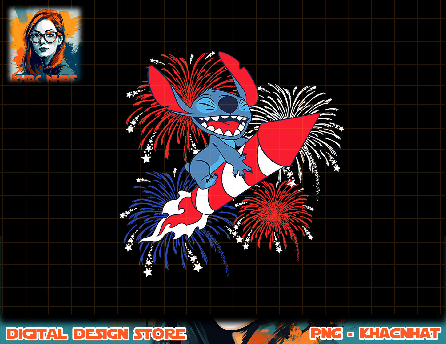 Disney Lilo & Stitch 4th Of July Stitch Fireworks Rider png | Inspire ...