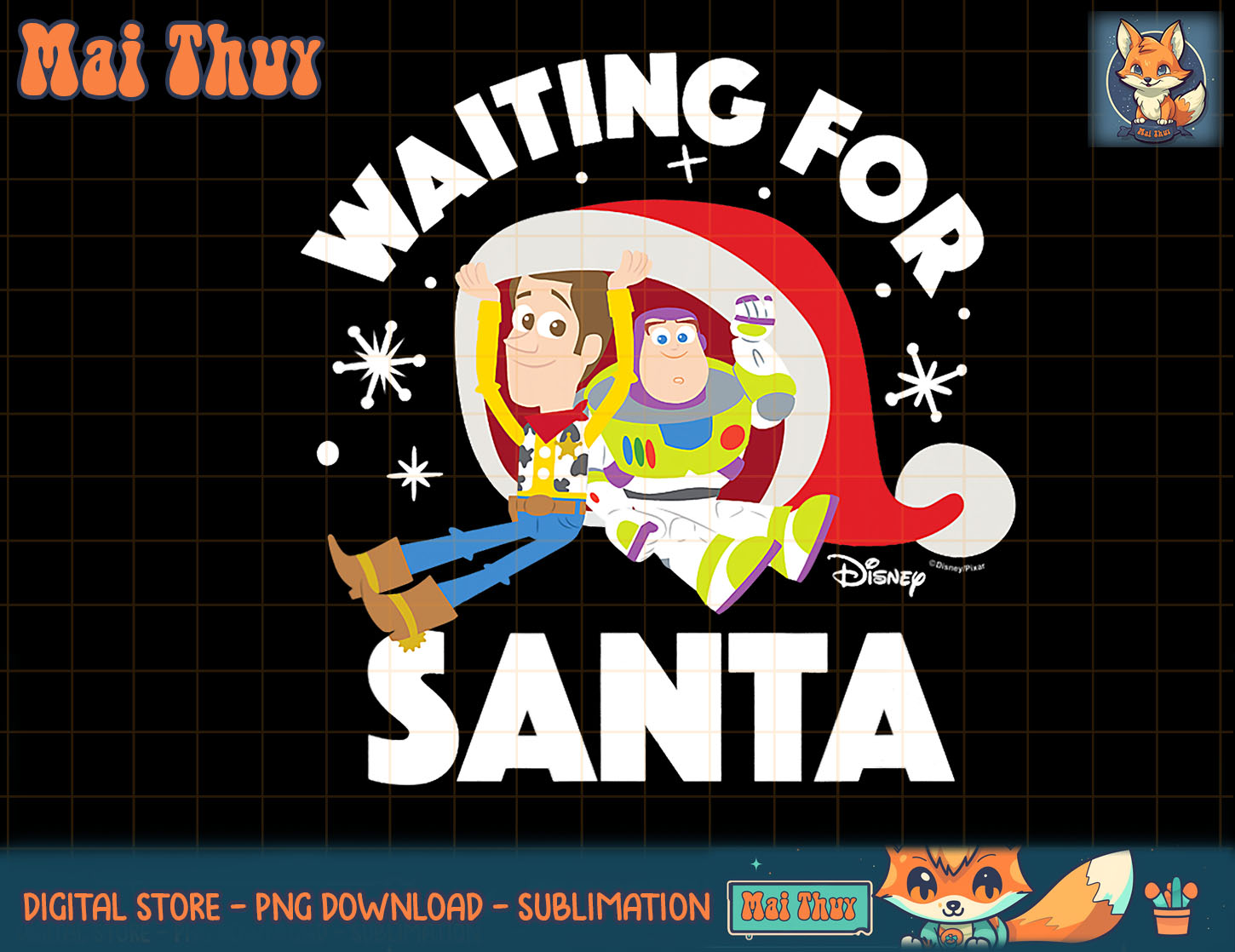 Toy Story - Waiting For Santa T-Shirt copy png - Inspire Uplift