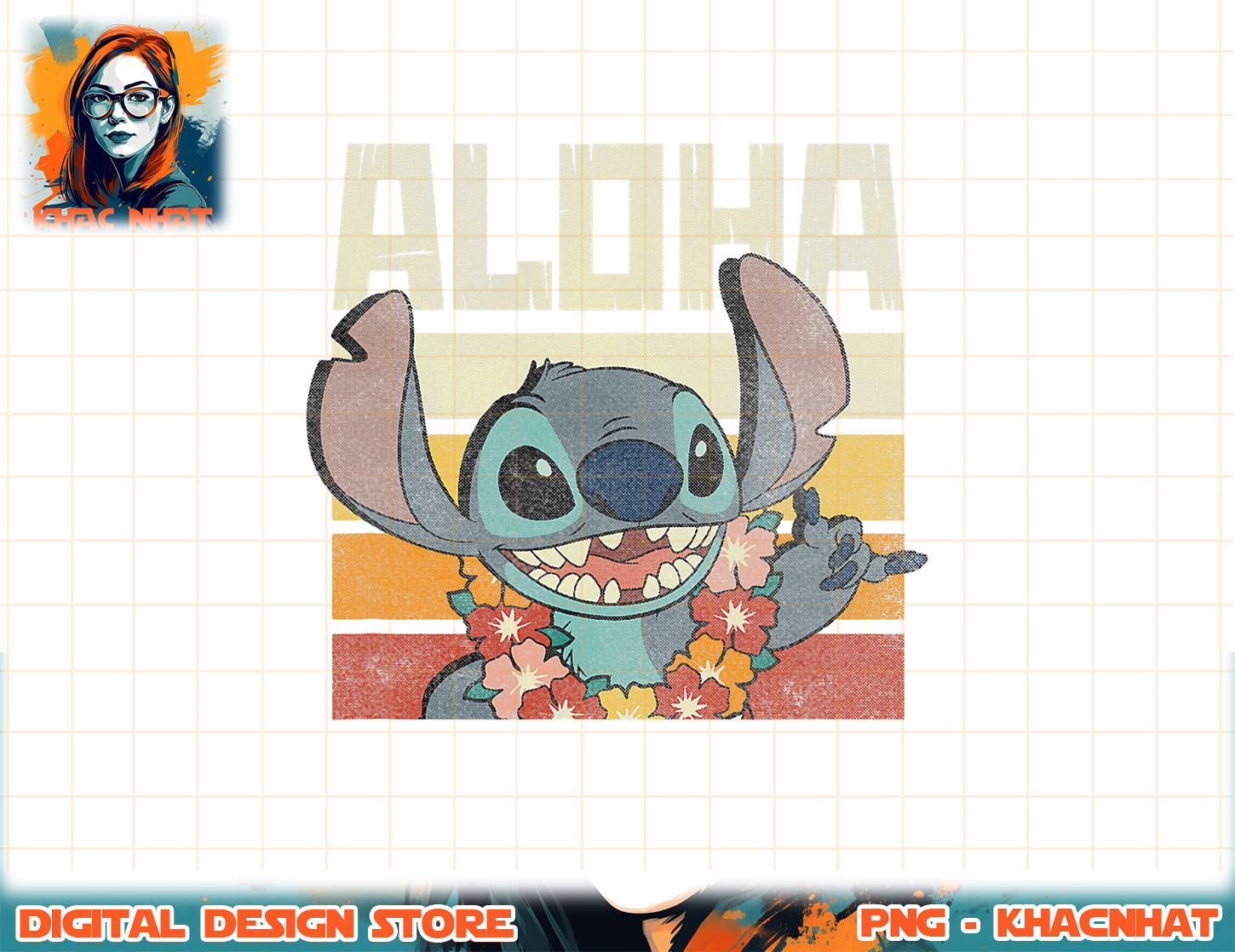 Disney Lilo & Stitch Aloha Color Gradient png | Inspire Uplift