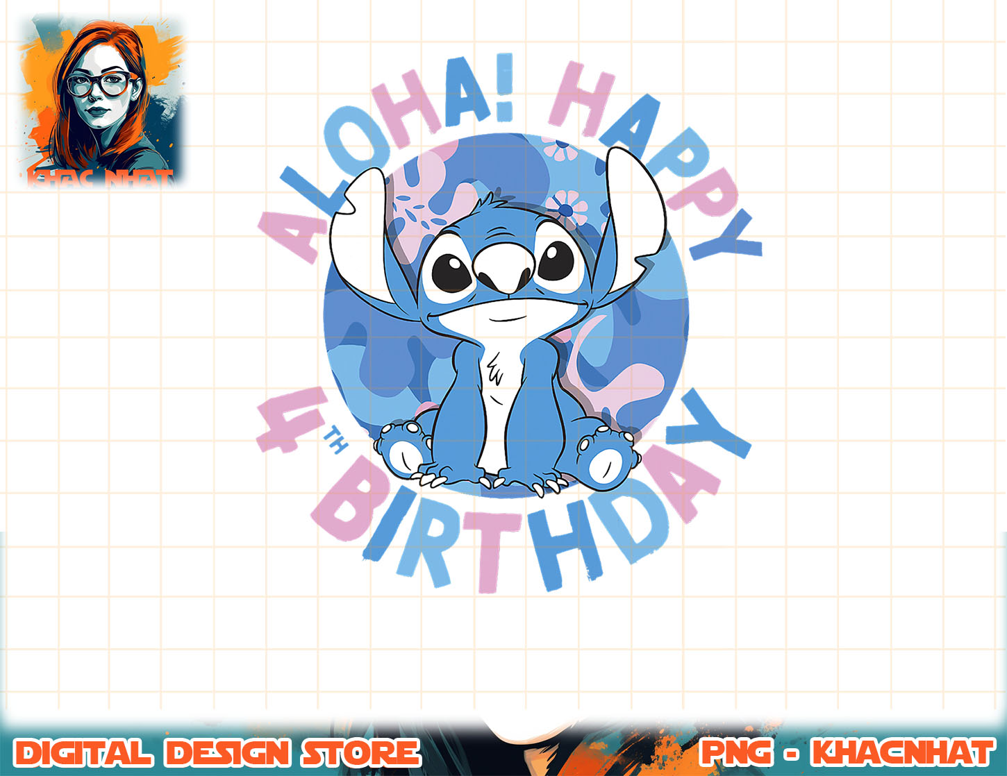 Disney Lilo & Stitch Aloha Happy 4th Birthday png - Inspire Uplift