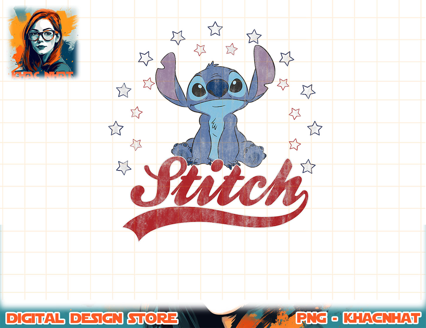 Disney Lilo & Stitch Americana Stitch Portrait png | Inspire Uplift