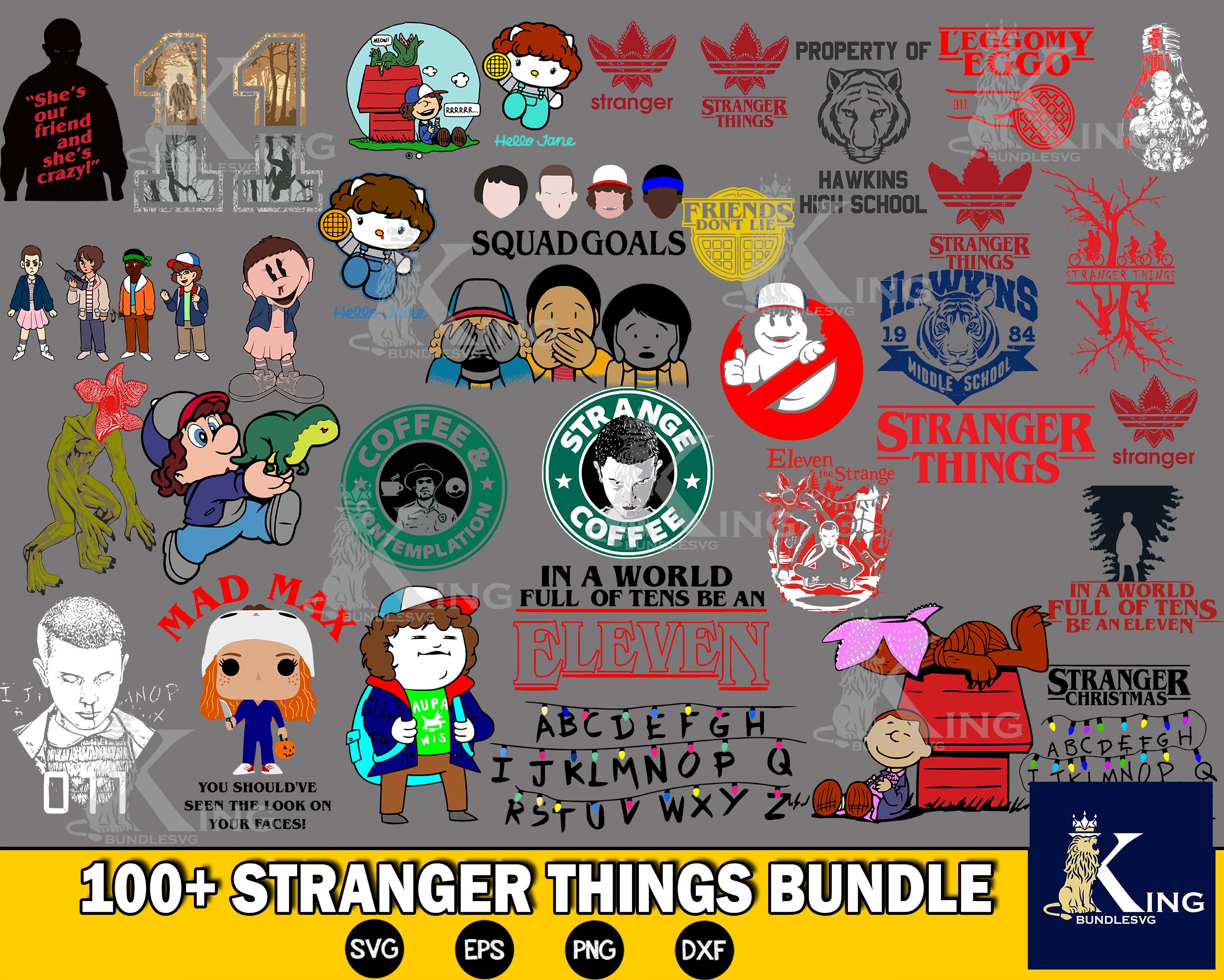100 stranger things bundle svg, Digital Download | Inspire Uplift