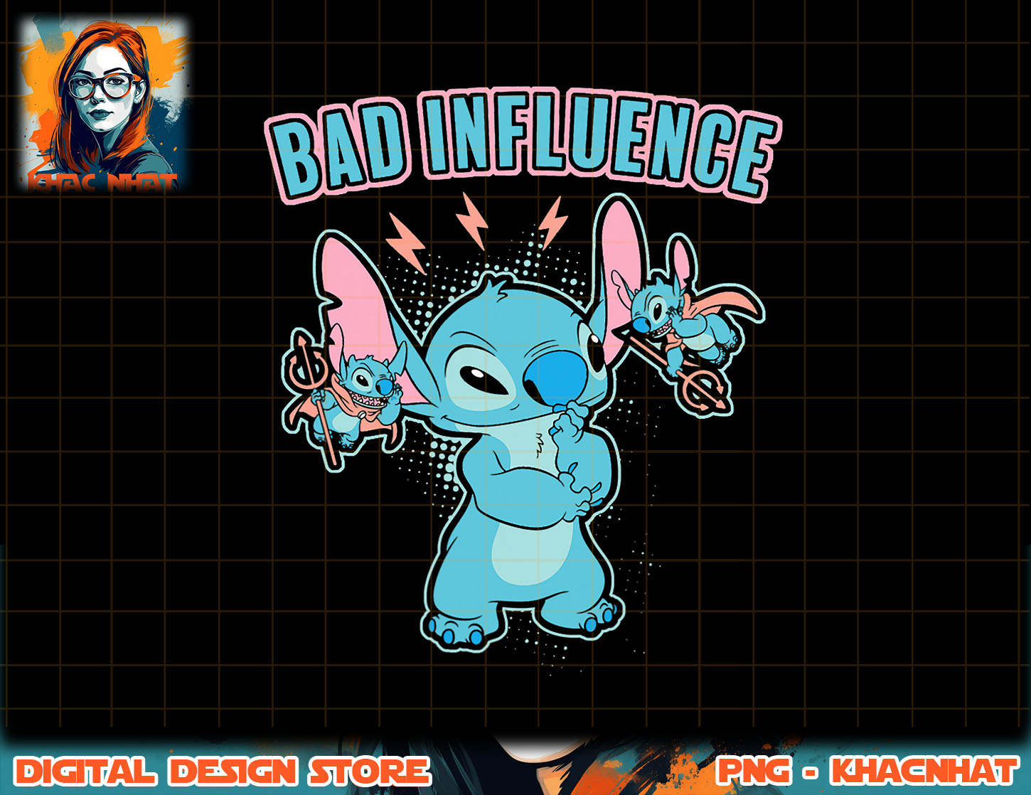 Disney Lilo & Stitch Bad Influence On Shoulders png - Inspire Uplift