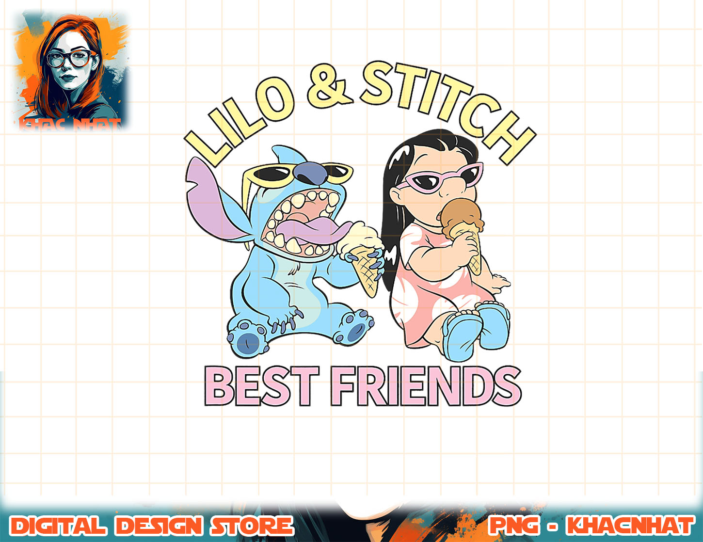Disney Lilo & Stitch Best Friends Sunglasses & Ice Cream png | Inspire ...