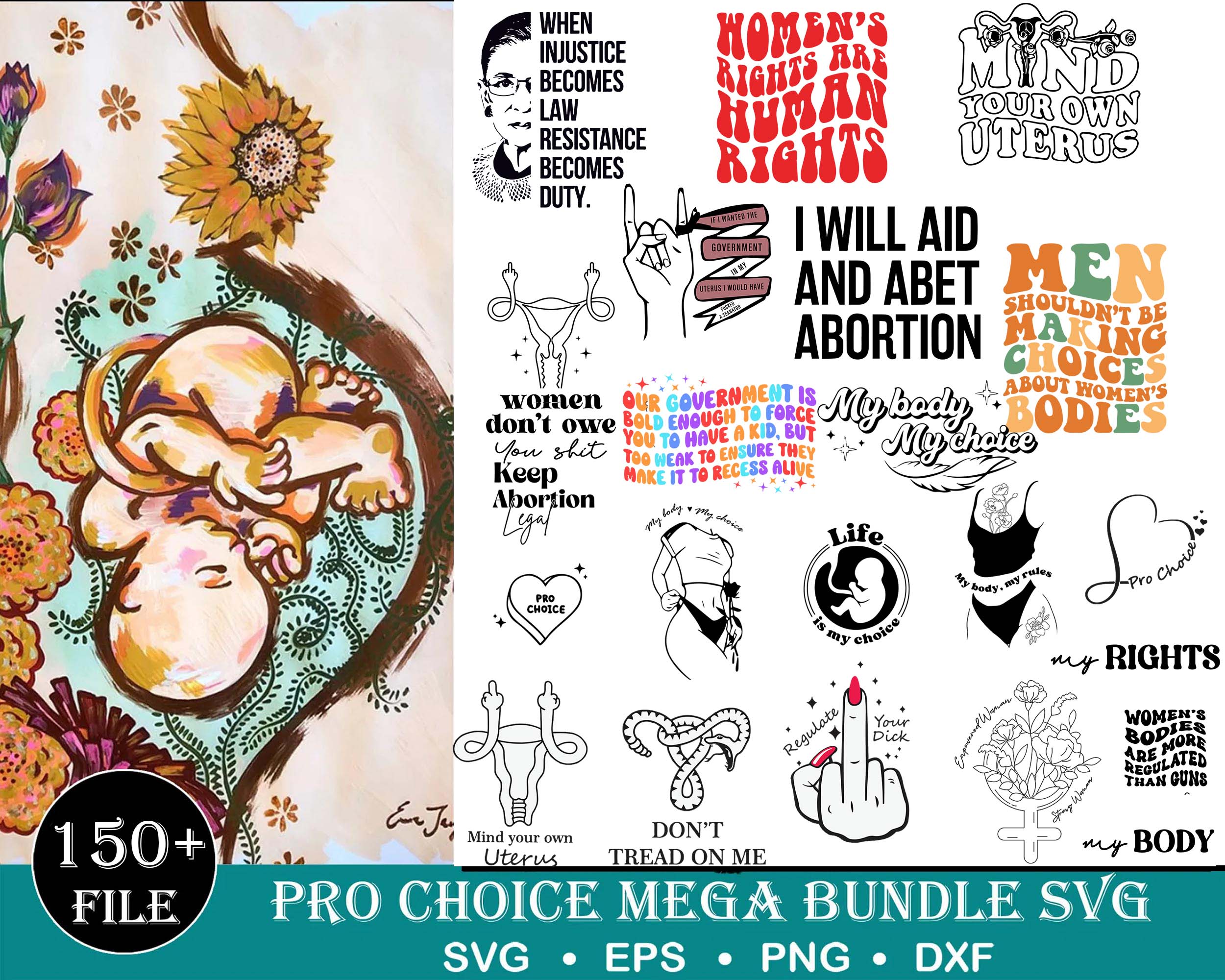 150 file Pro Choice Bundle SVG, Digital Download | Inspire Uplift
