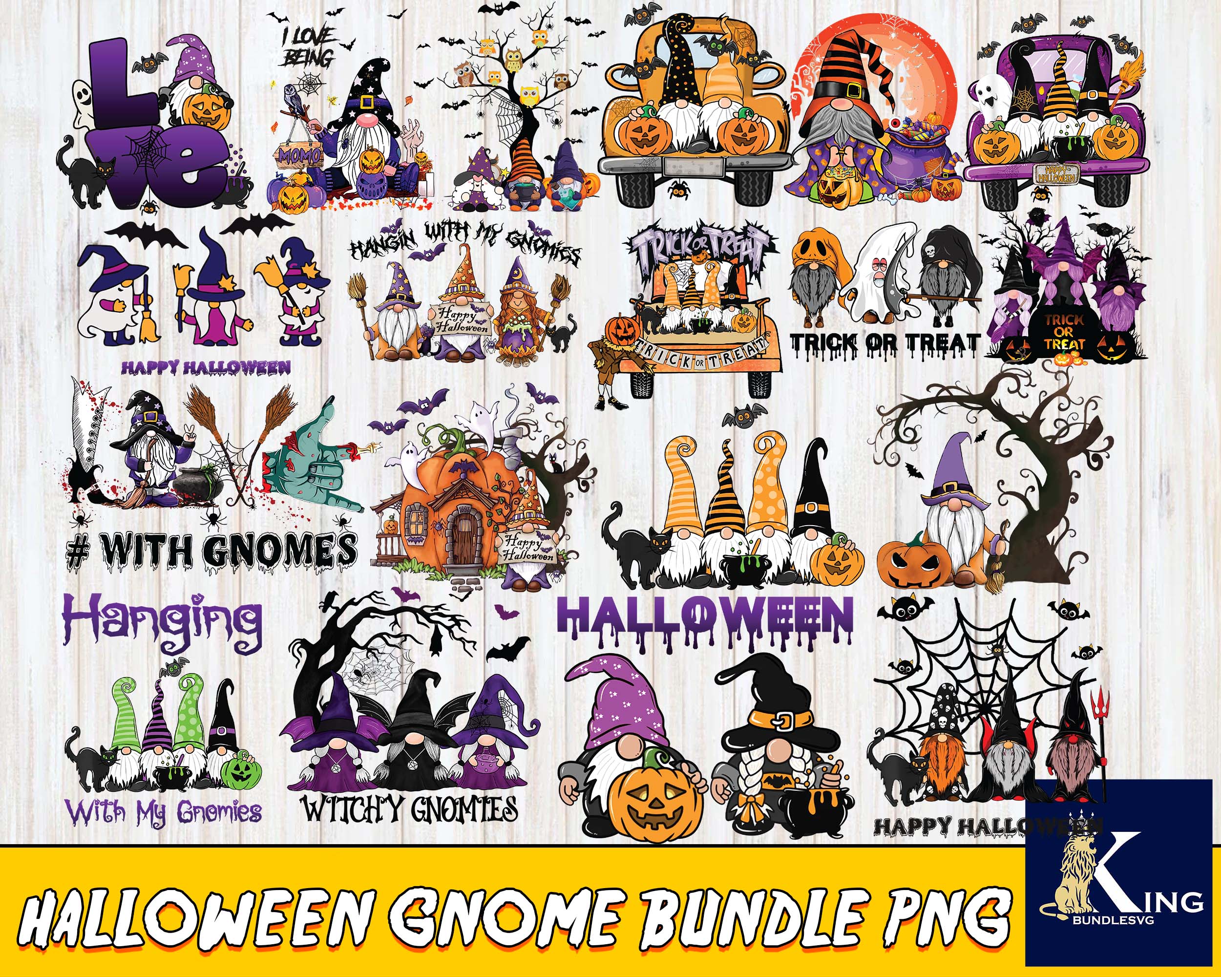 25 file Halloween Gnome Bundle PNG - Inspire Uplift