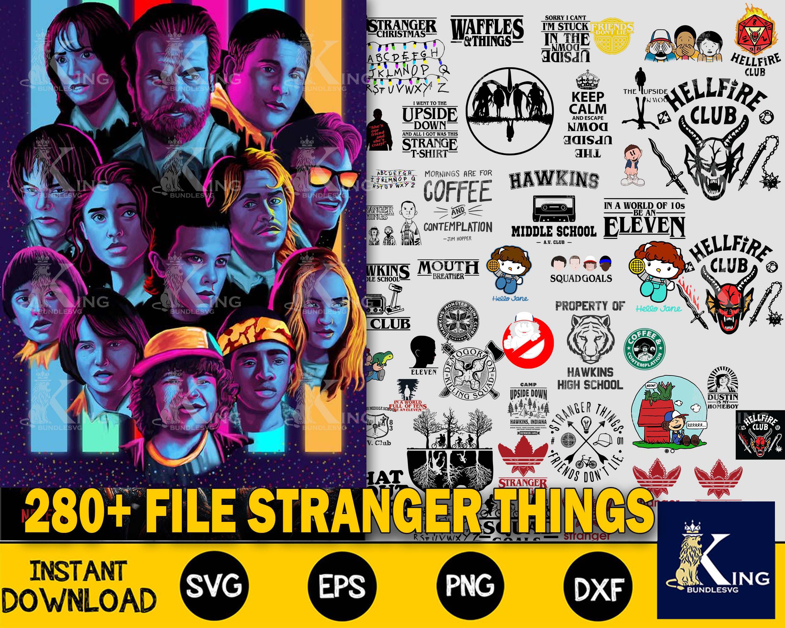280 file Stranger Things SVG ,Mega Bundle Stranger Things - Inspire Uplift
