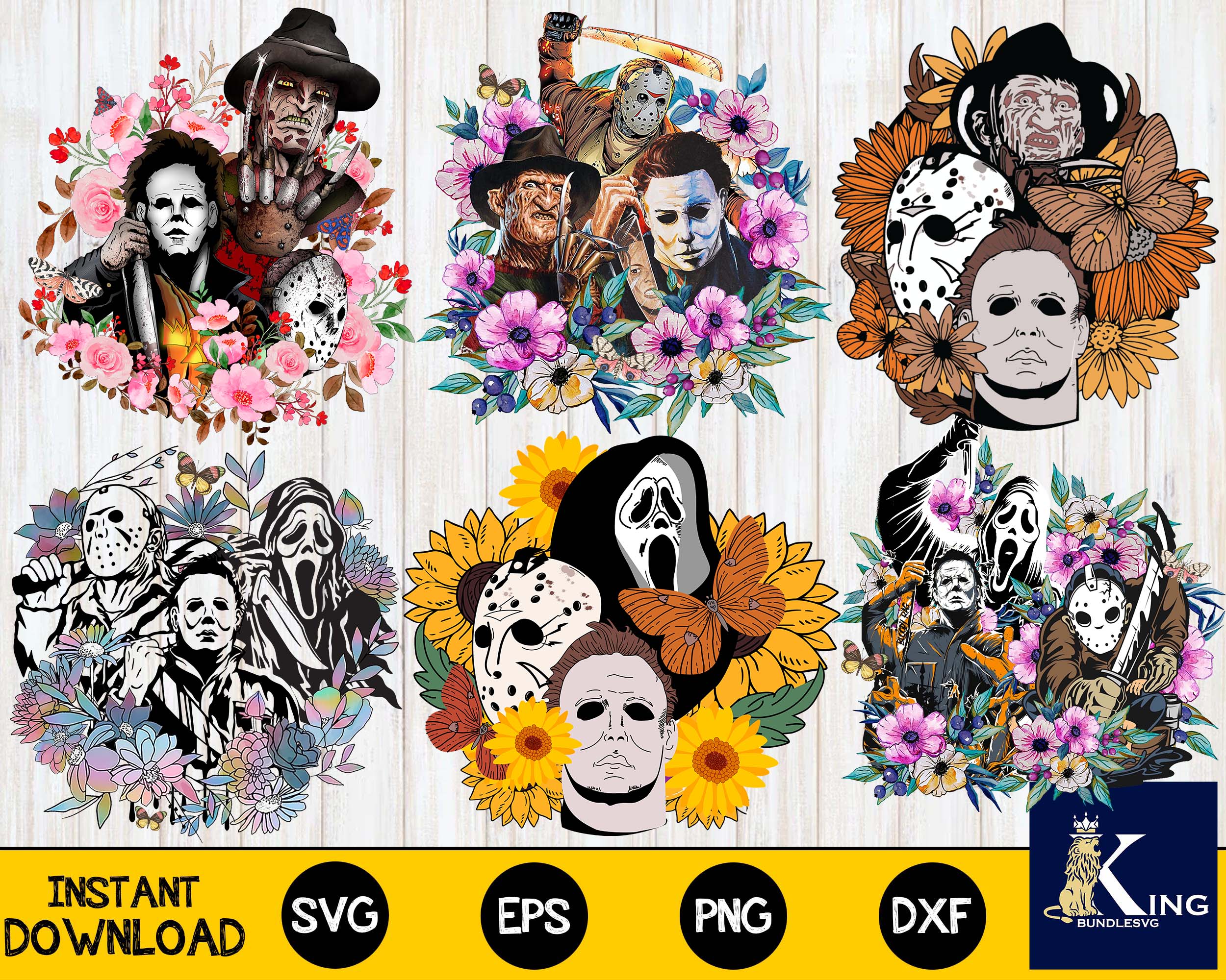 bundle horror Floral SVG , halloween Floral svg, Digital Dow | Inspire ...