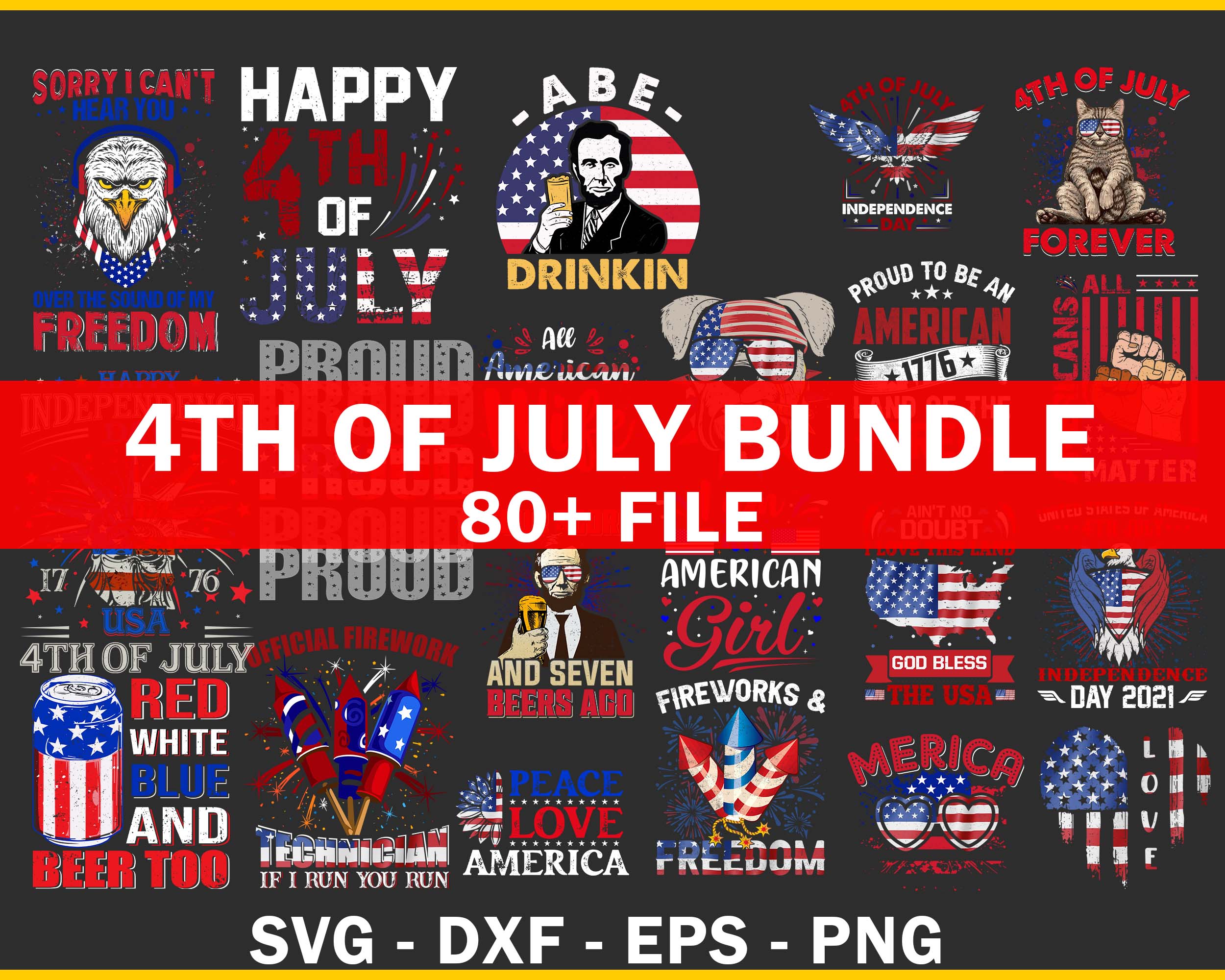 80 file 4th Of July Bundle , Digital Download - Inspire Uplift