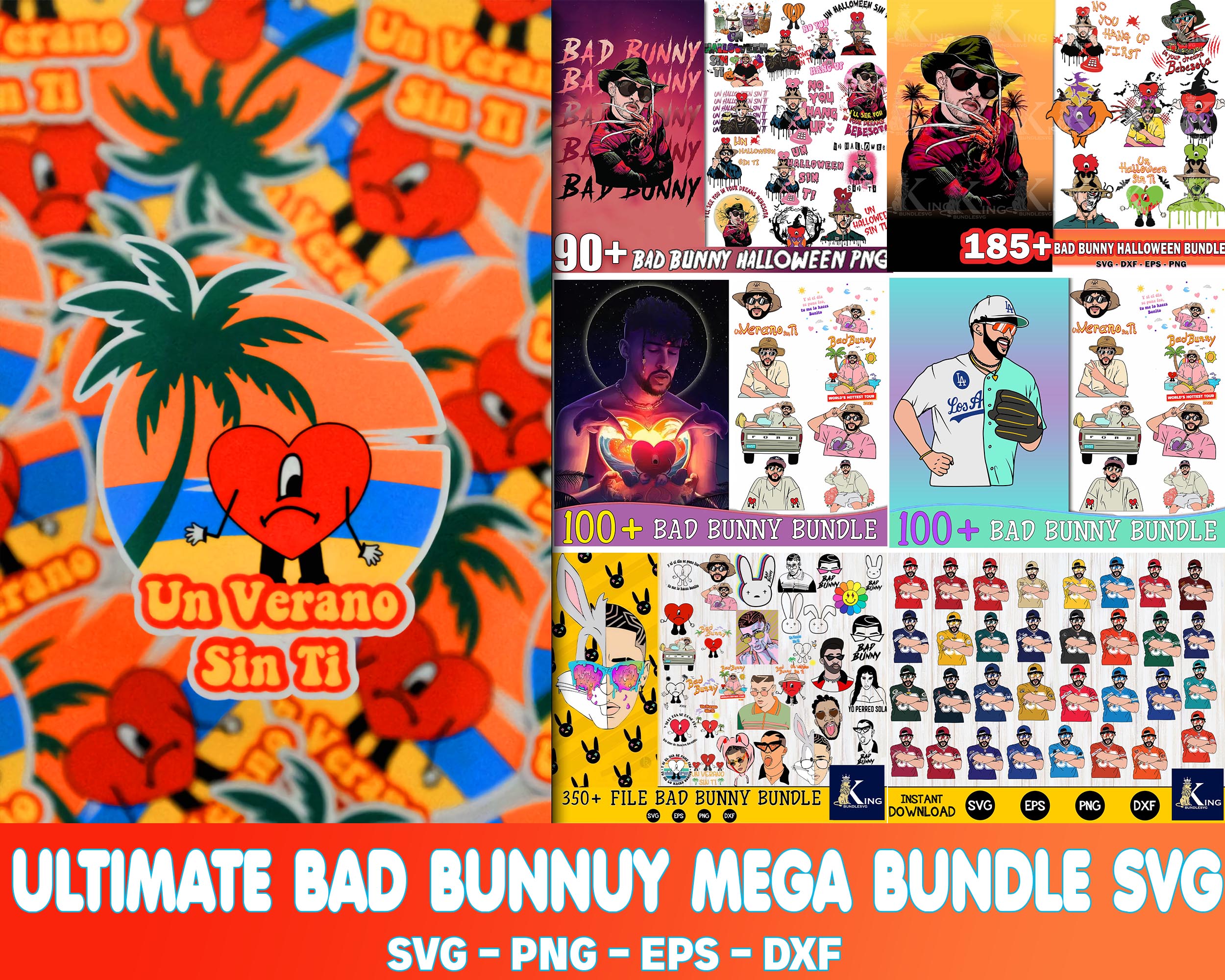 ultimate bad bunny mega bundle svg, Digital Download | Inspire Uplift