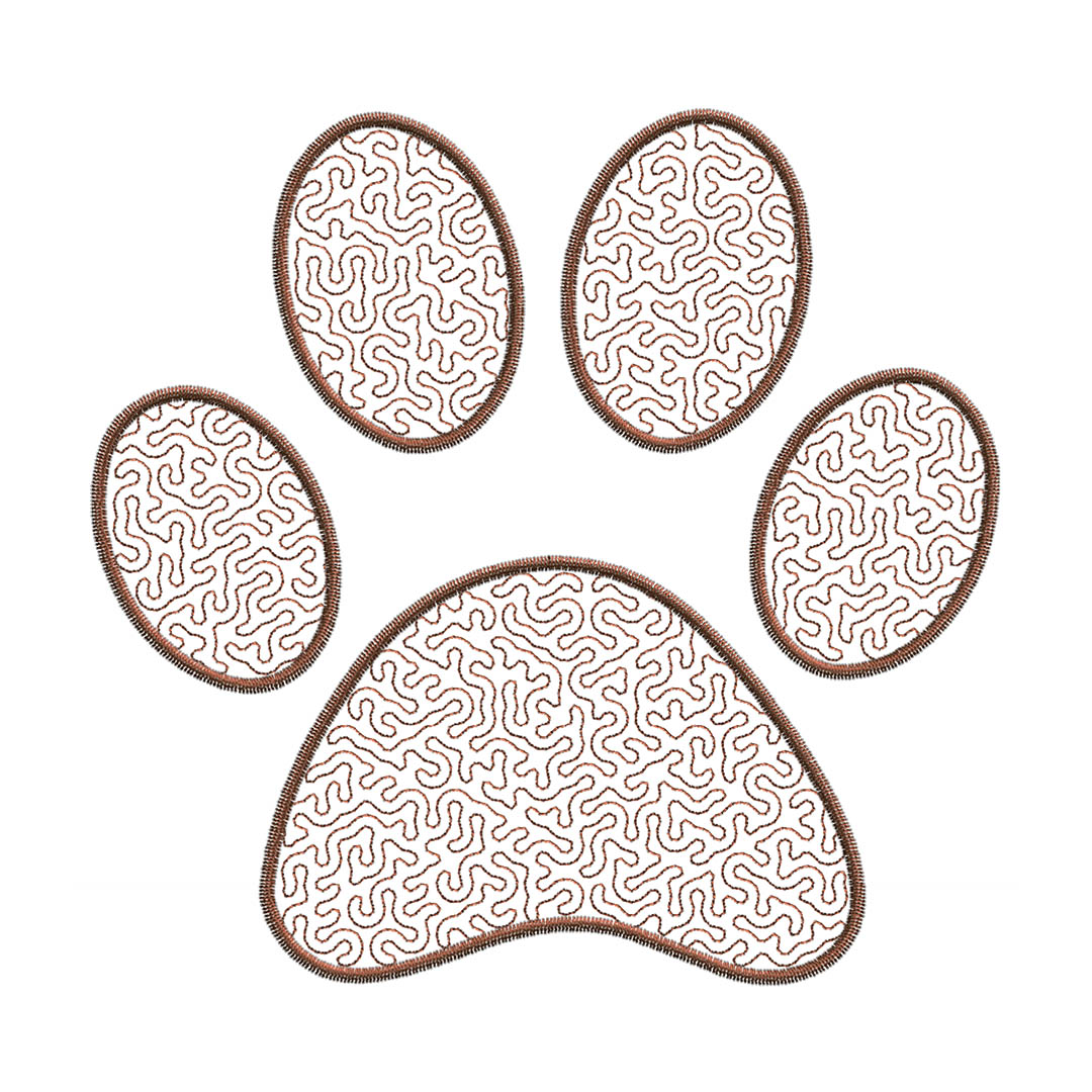 Dog paw stipple stitch embroidery design,Dog paw stippling s | Inspire ...