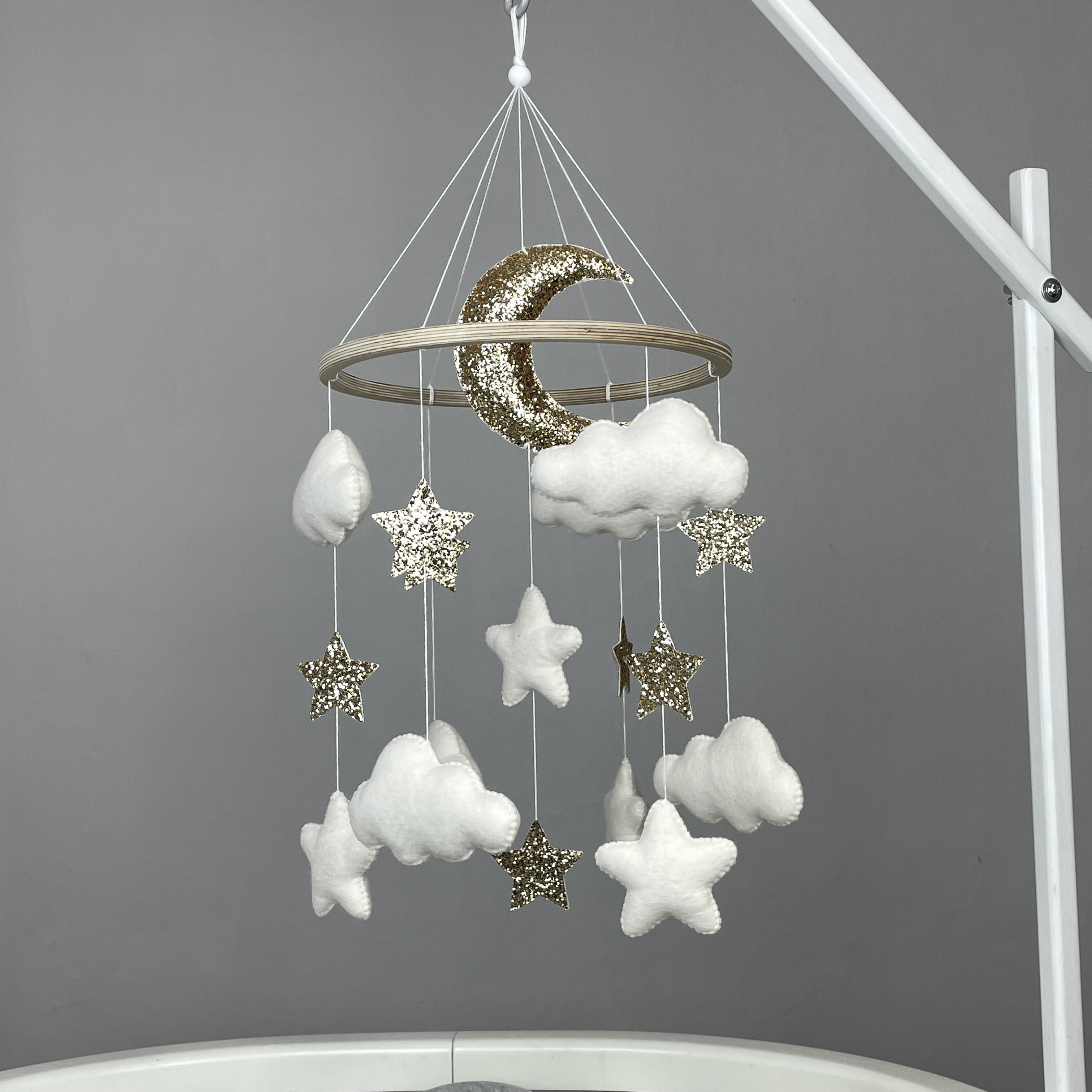 Cloud baby mobile neutral Star mobile Cloud nursery mobile M | Inspire ...