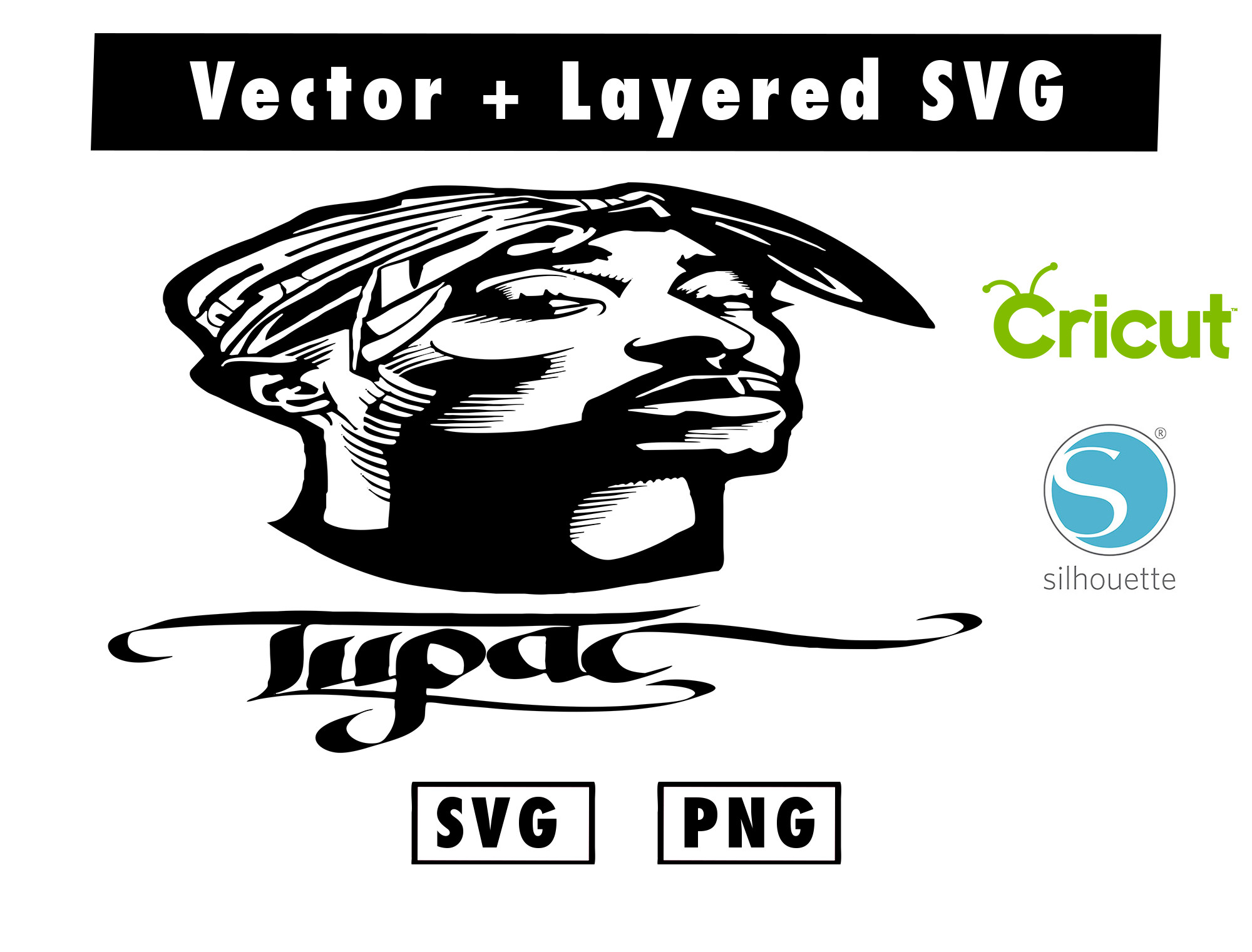 tupac svg & png files for cricut machine , anime svg , manga | Inspire ...