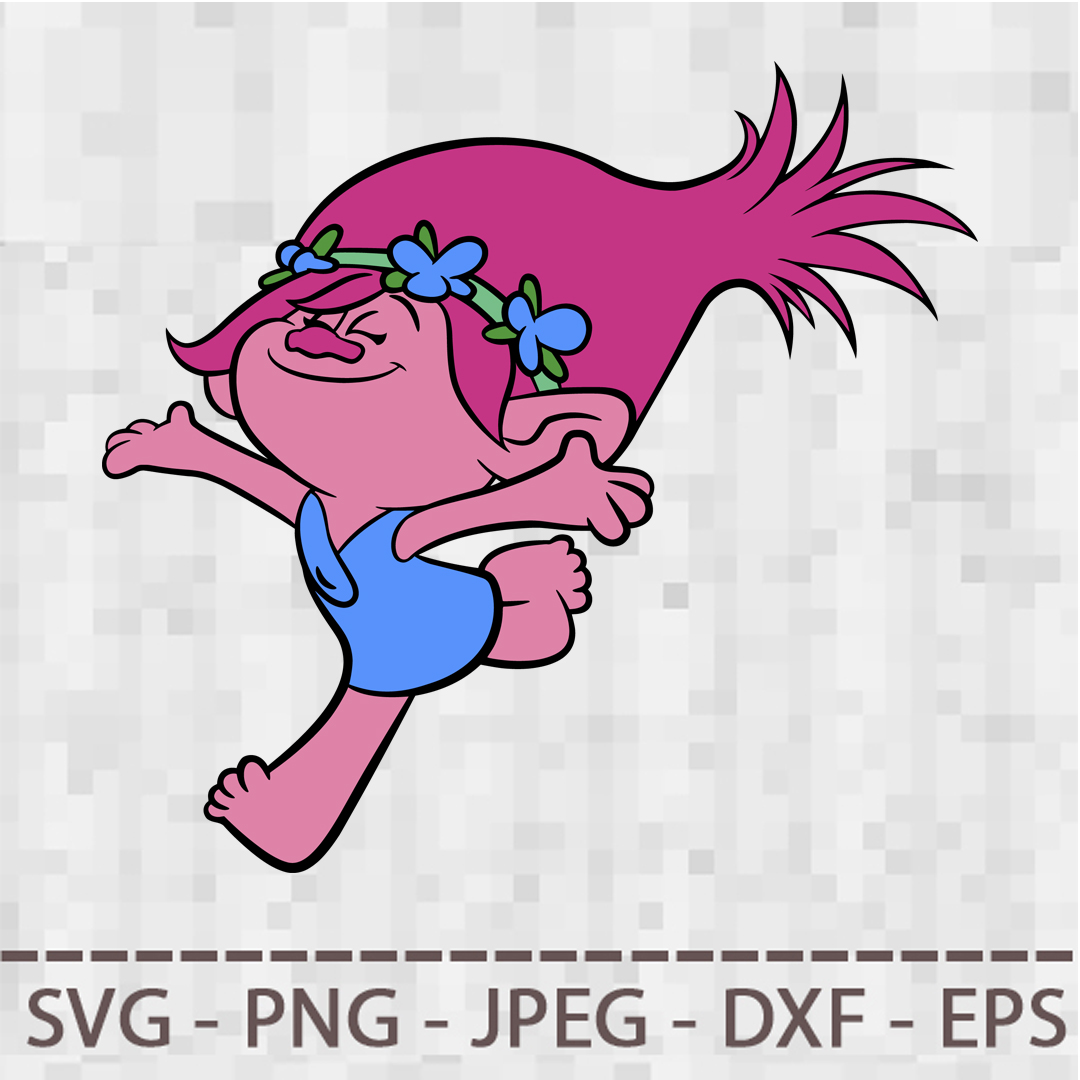 Poppy Trolls SVG PNG JPEG Digital Cut Vector Files for Silho | Inspire ...