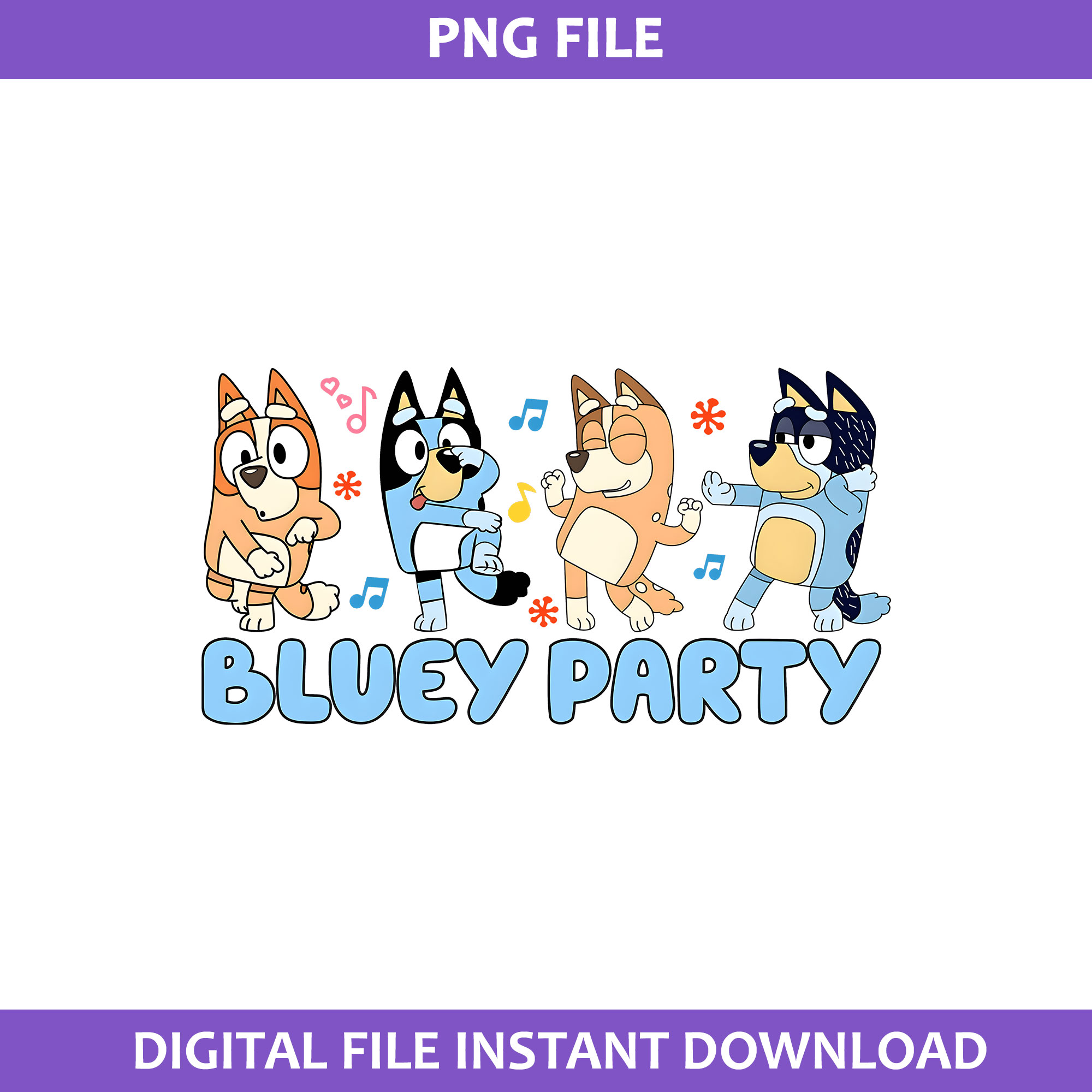 Bluey Party Png, Bluey Png, Cartoon Png Digital File | Inspire Uplift