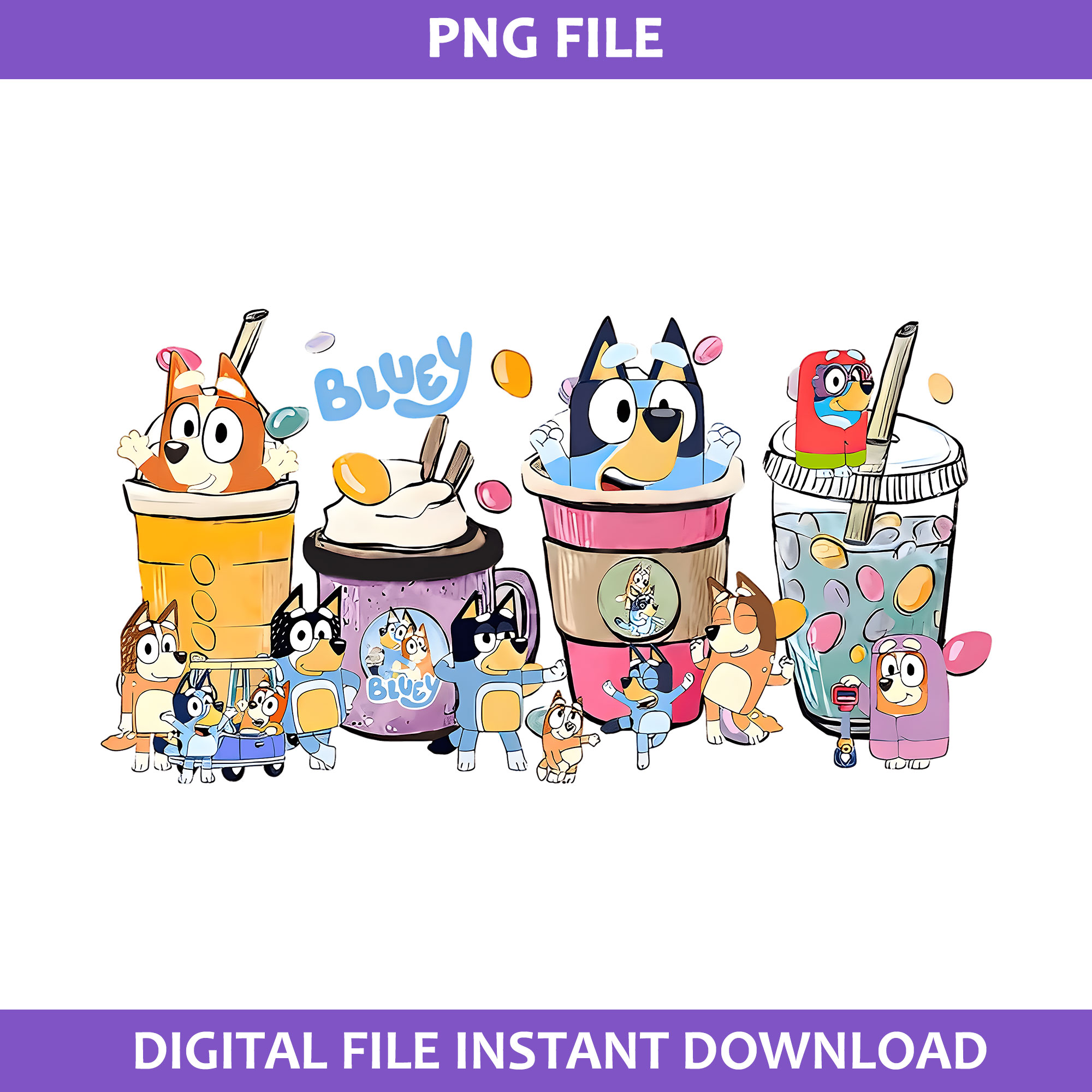 Bluey Iced Coffee Png, Bluey Party Png, Bluey Png, Cartoon P | Inspire ...