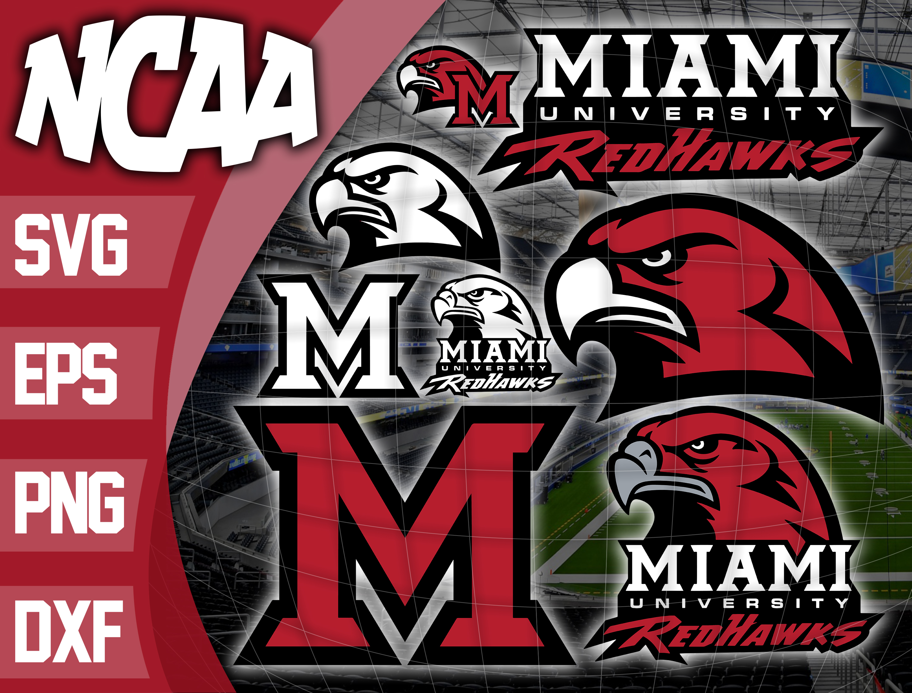 Logo Miami Ohio Redhawks bundle ncaa svg, ncaa svg ,Instant | Inspire ...