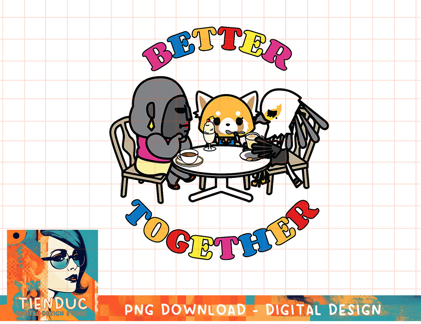 Aggretsuko Best Friends Better Together Squad Friendship T-S | Inspire ...