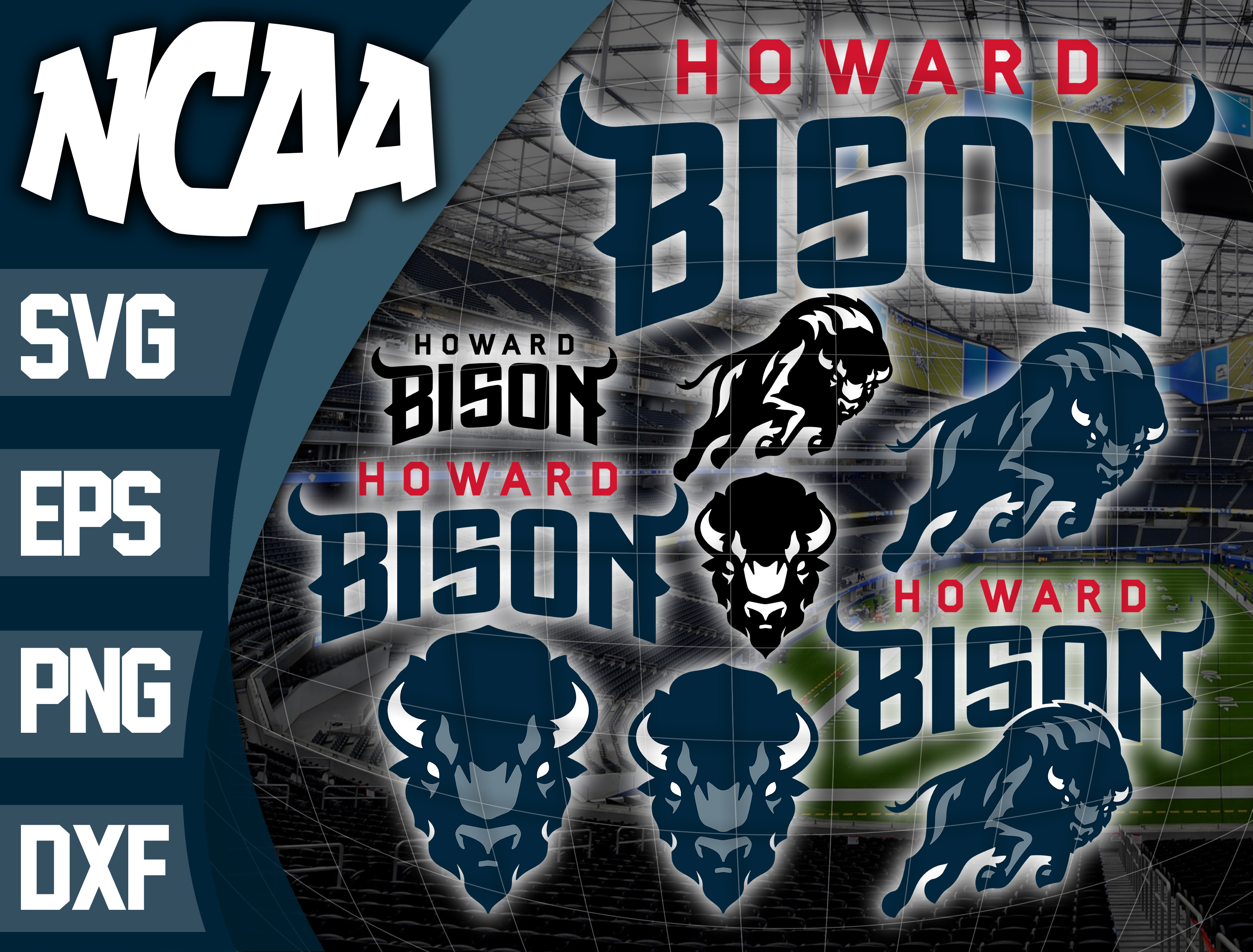 Logo Howard Bison 2 bundle ncaa svg, ncaa svg ,Instant downd | Inspire ...