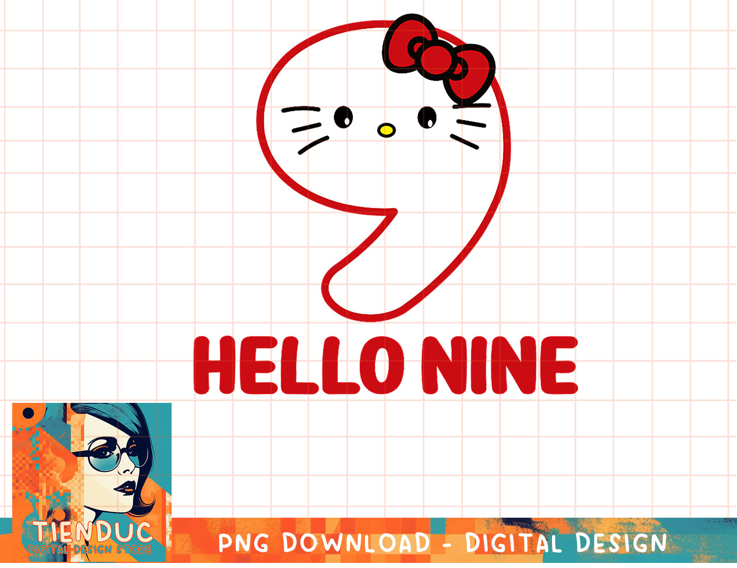 Happy Birthday Kitty, Cute Hello Nine Bday 9th Kawaii Gift T | Inspire ...