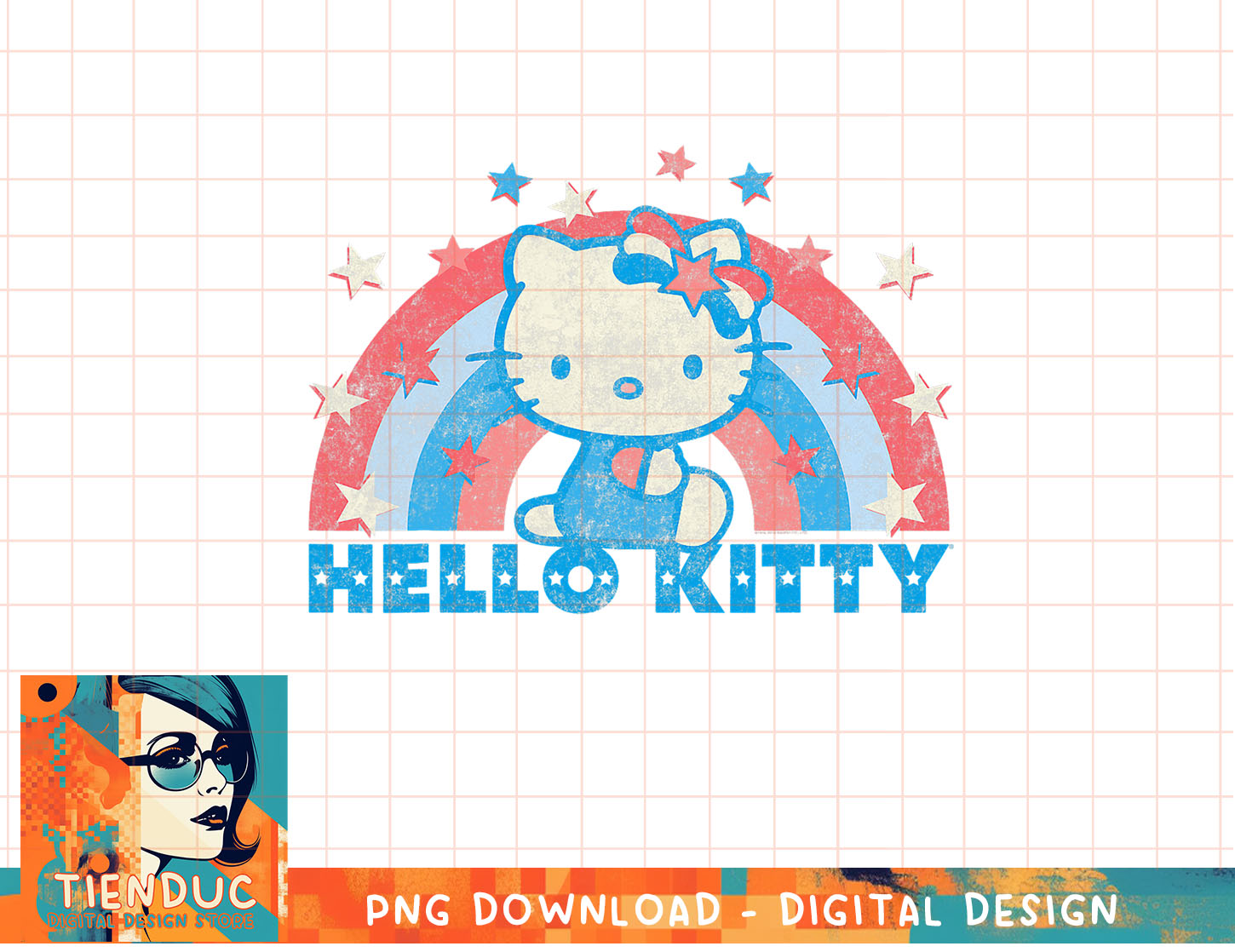 Hello Kitty America USA Rainbow T-Shirt copy png | Inspire Uplift