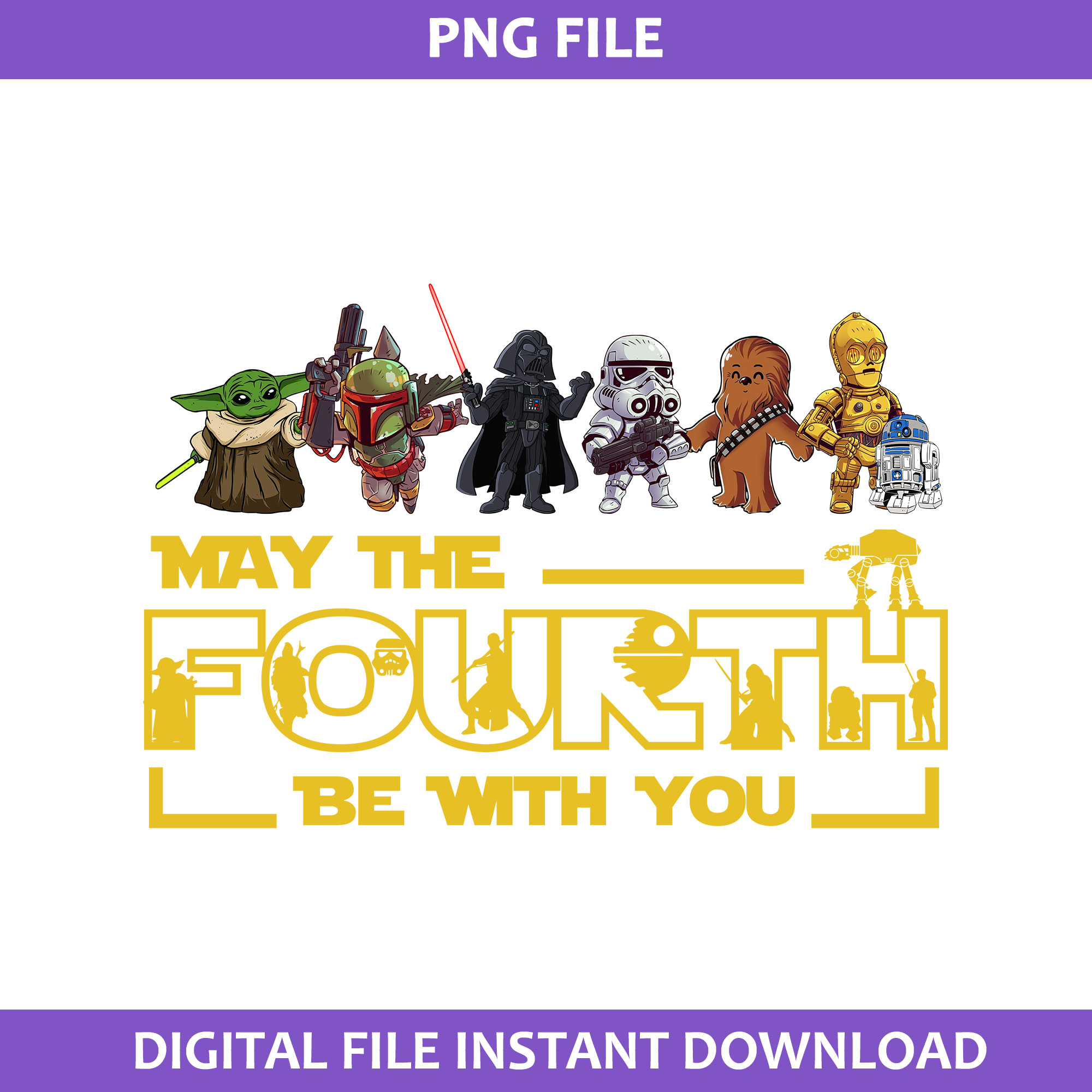 May The Fourth Be With You Png, Star Wars Png Digital File - Inspire Uplift