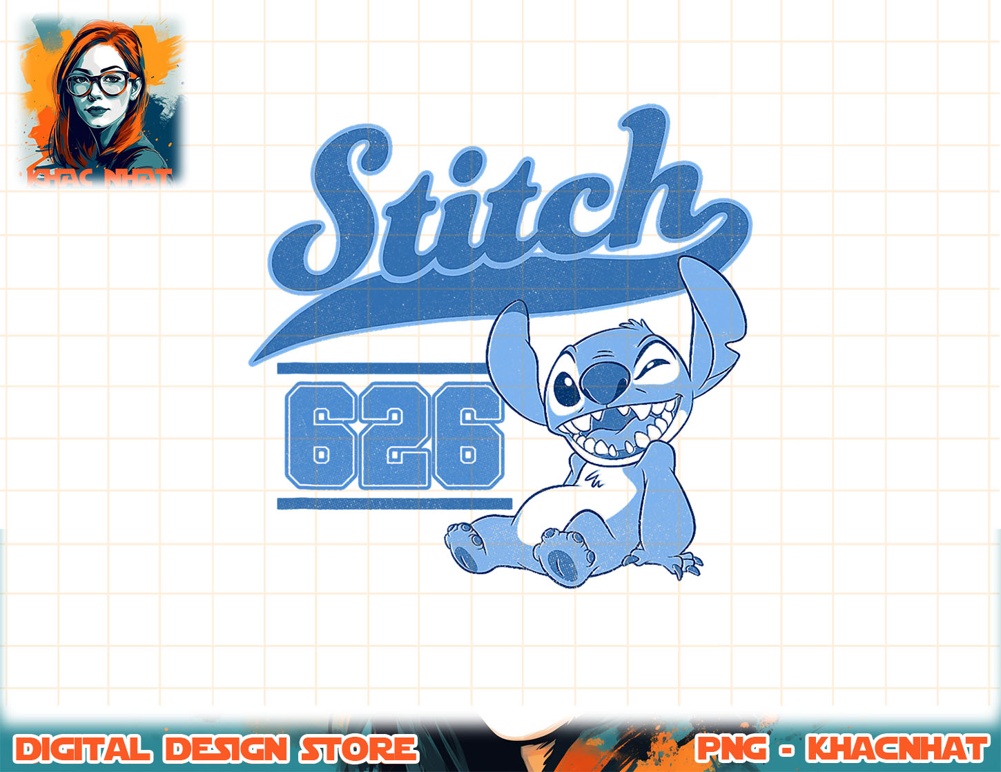 Disney Lilo & Stitch Collegiate Stitch T-Shirt copy png - Inspire Uplift