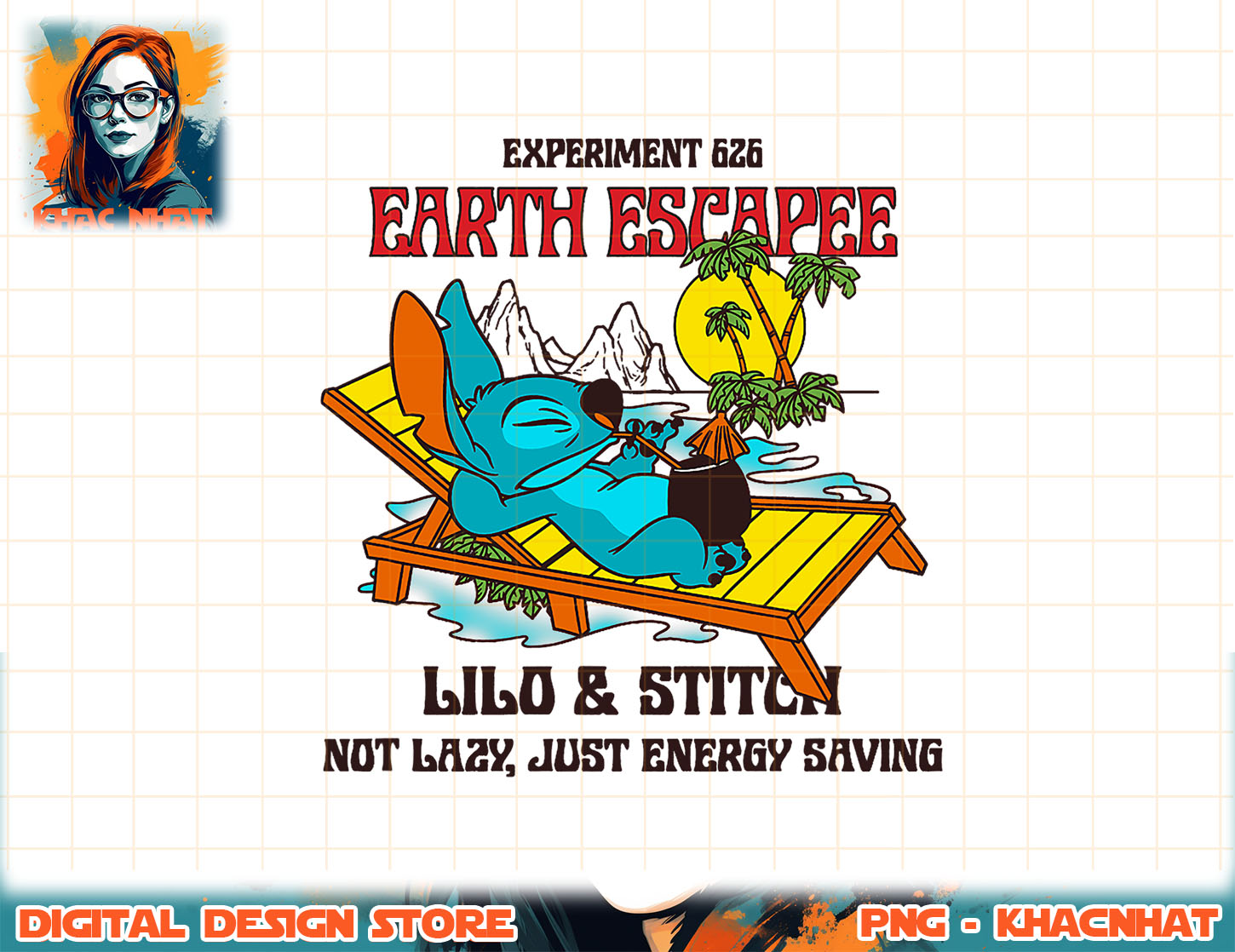 Disney Lilo & Stitch Earth Escapee Energy Saving T-Shirt.png | Inspire ...