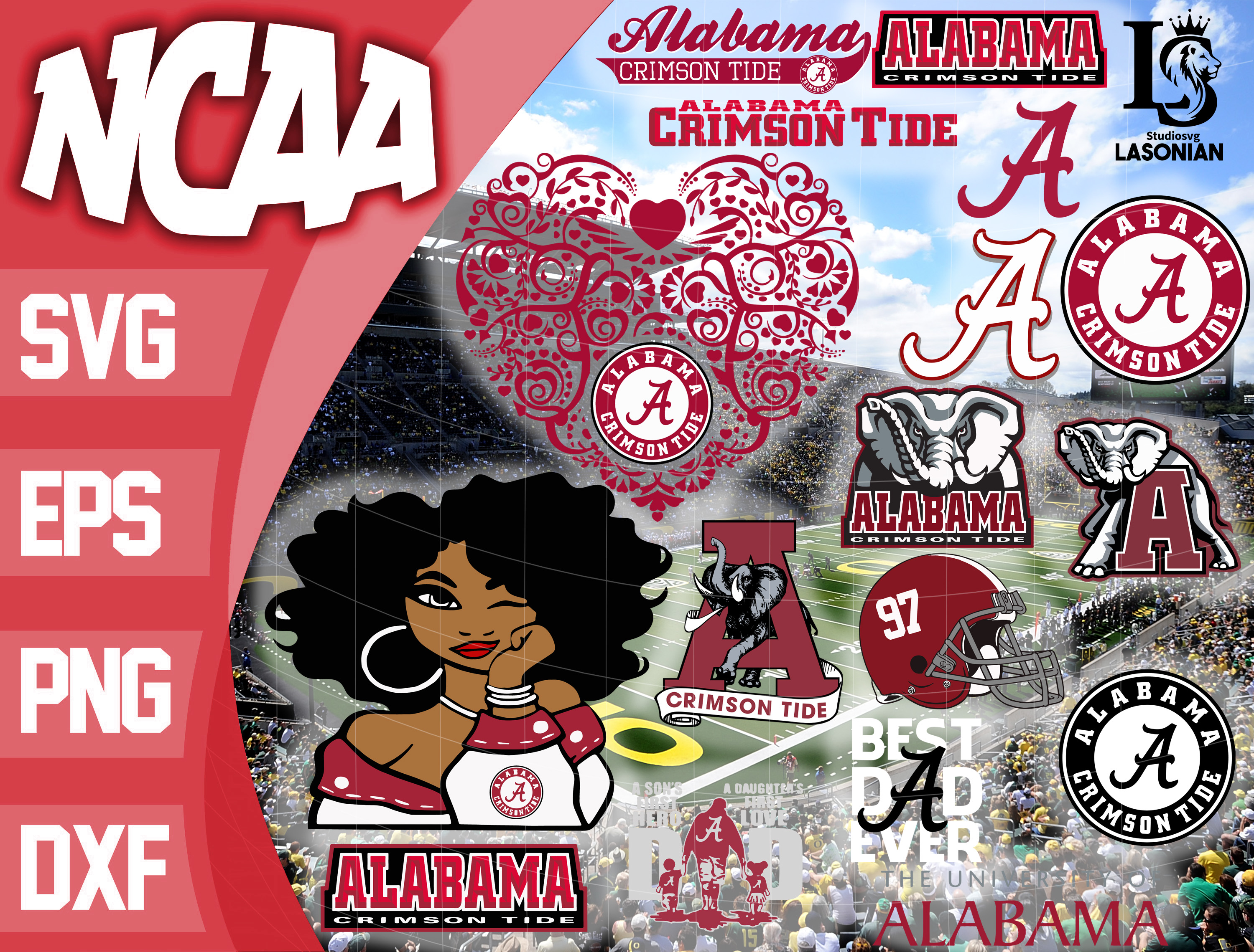 Alabama Crimson Tide bundle ncaa svg, ncaa svg, Instant Down | Inspire ...