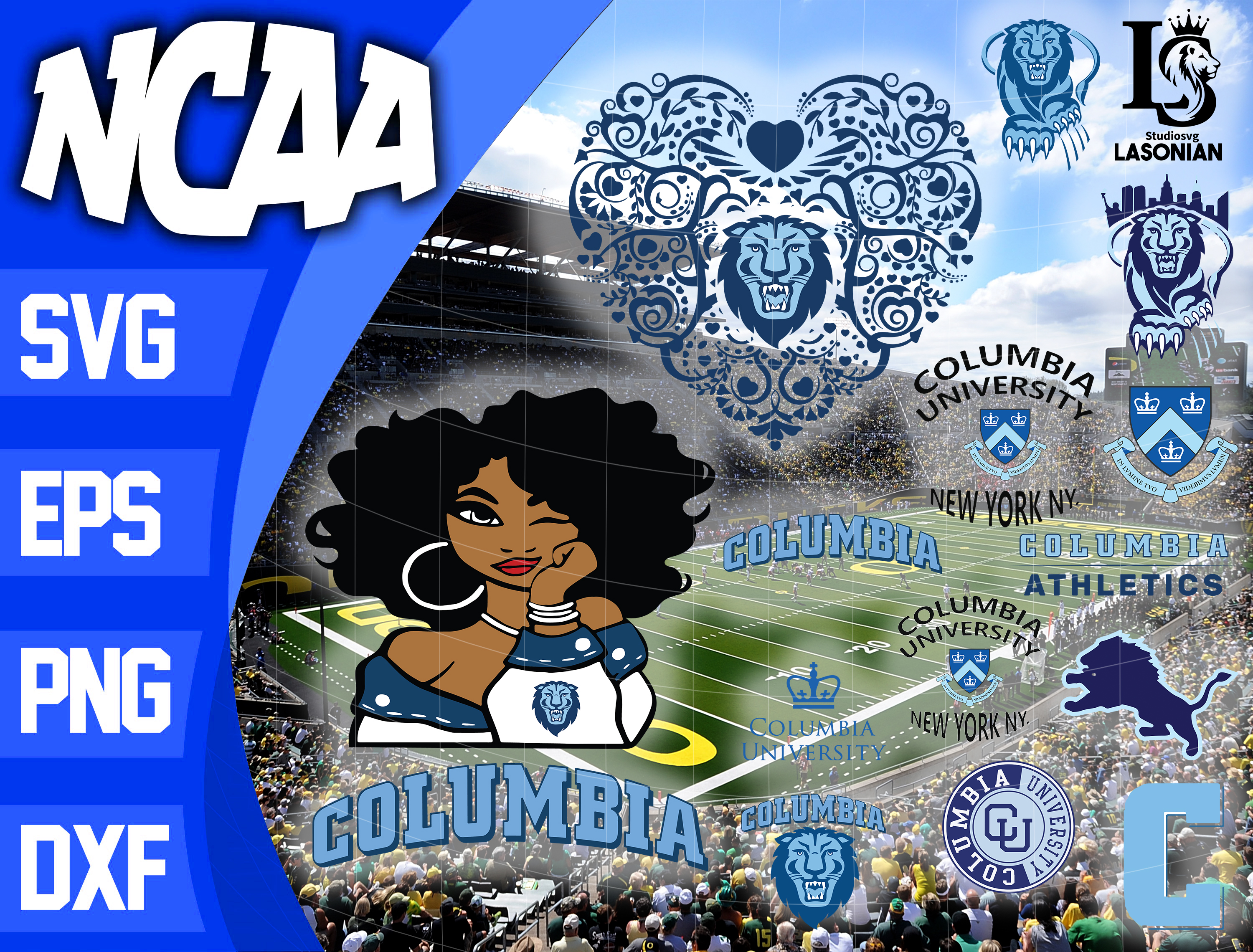 Columbia Lions bundle ncaa svg, ncaa svg, Instant Download | Inspire Uplift