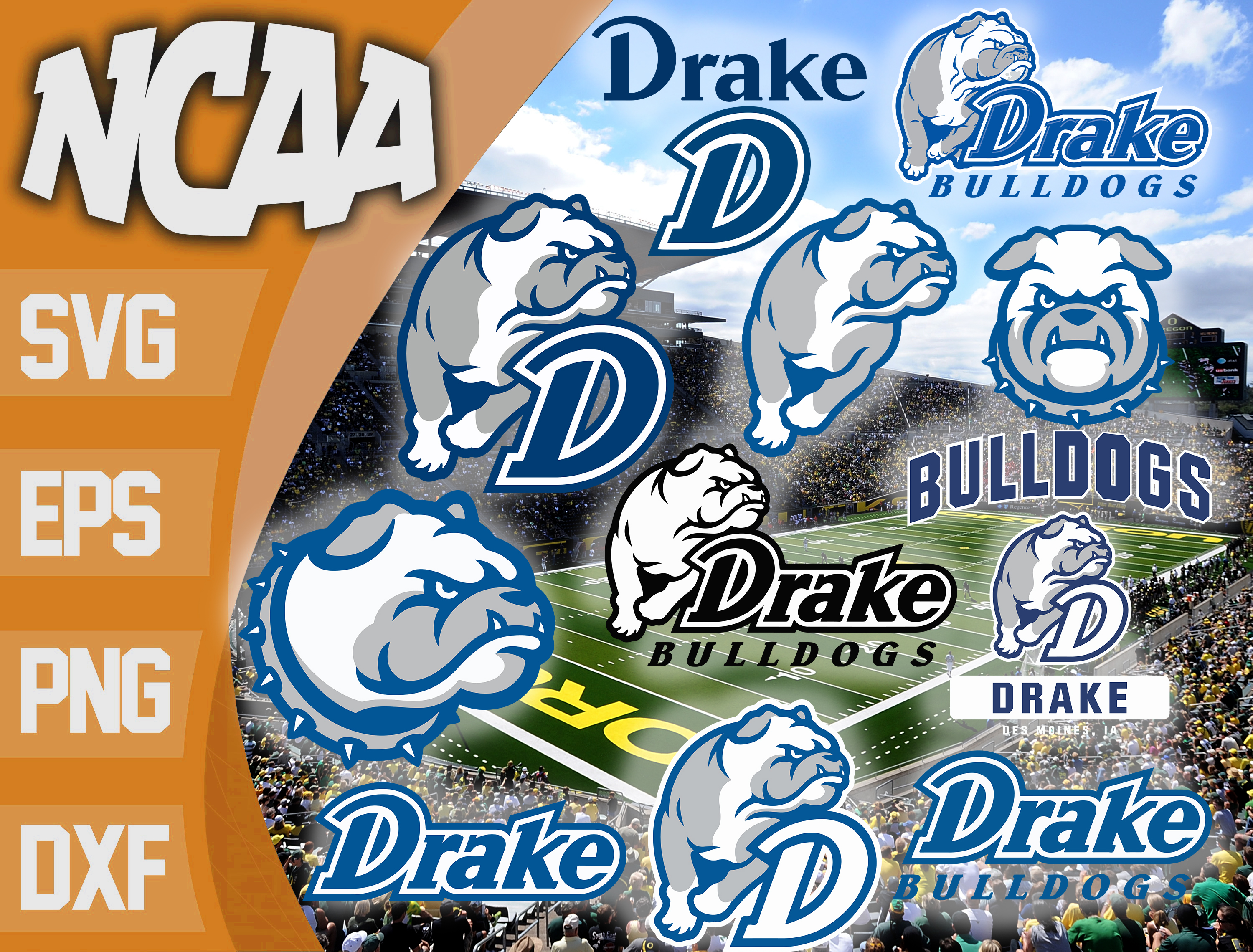 Drake Bulldogs bundle ncaa svg, ncaa svg, Instant Download - Inspire Uplift