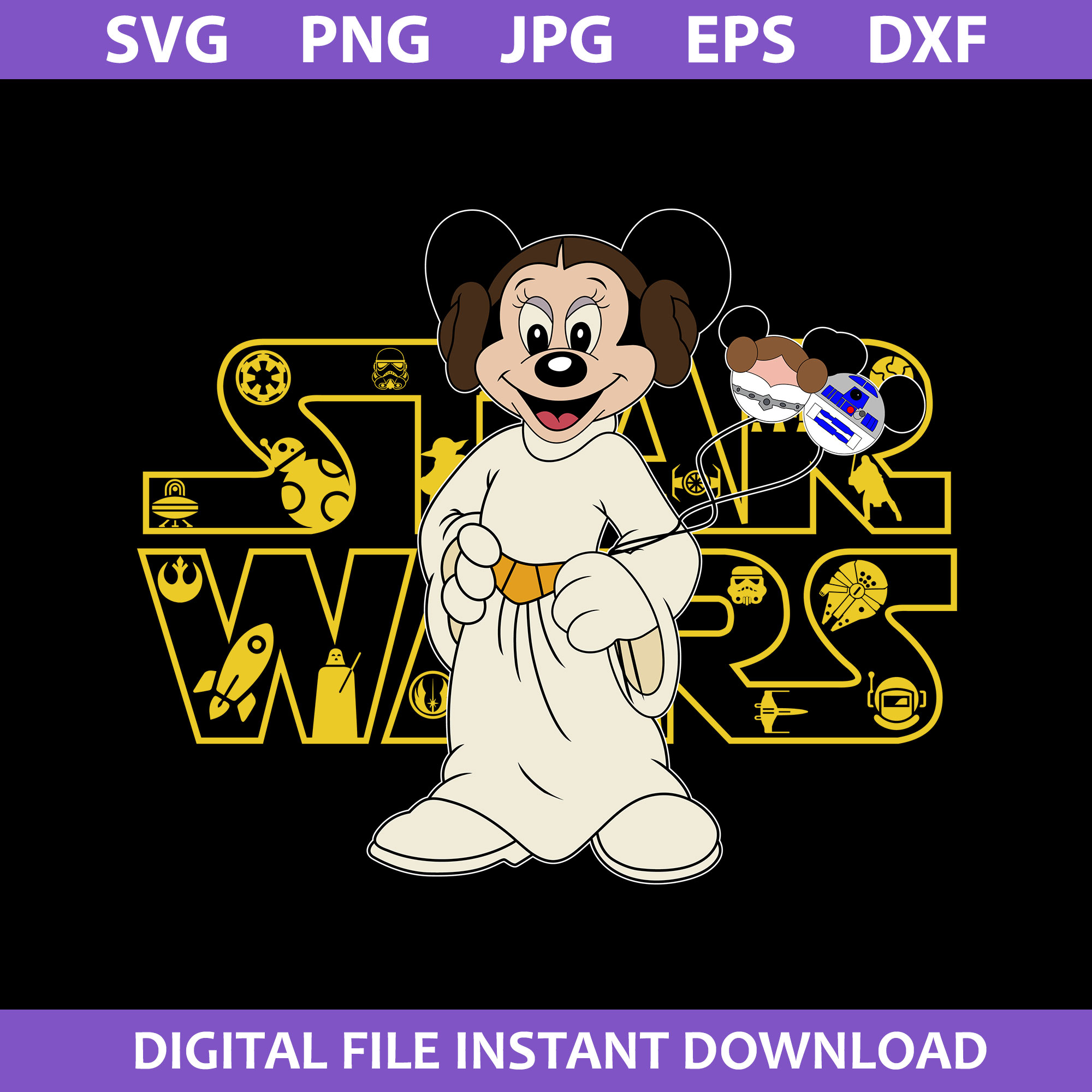Minnie Star Wars Svg, Disney Star Wars Svg, Star Wars Svg, P - Inspire ...