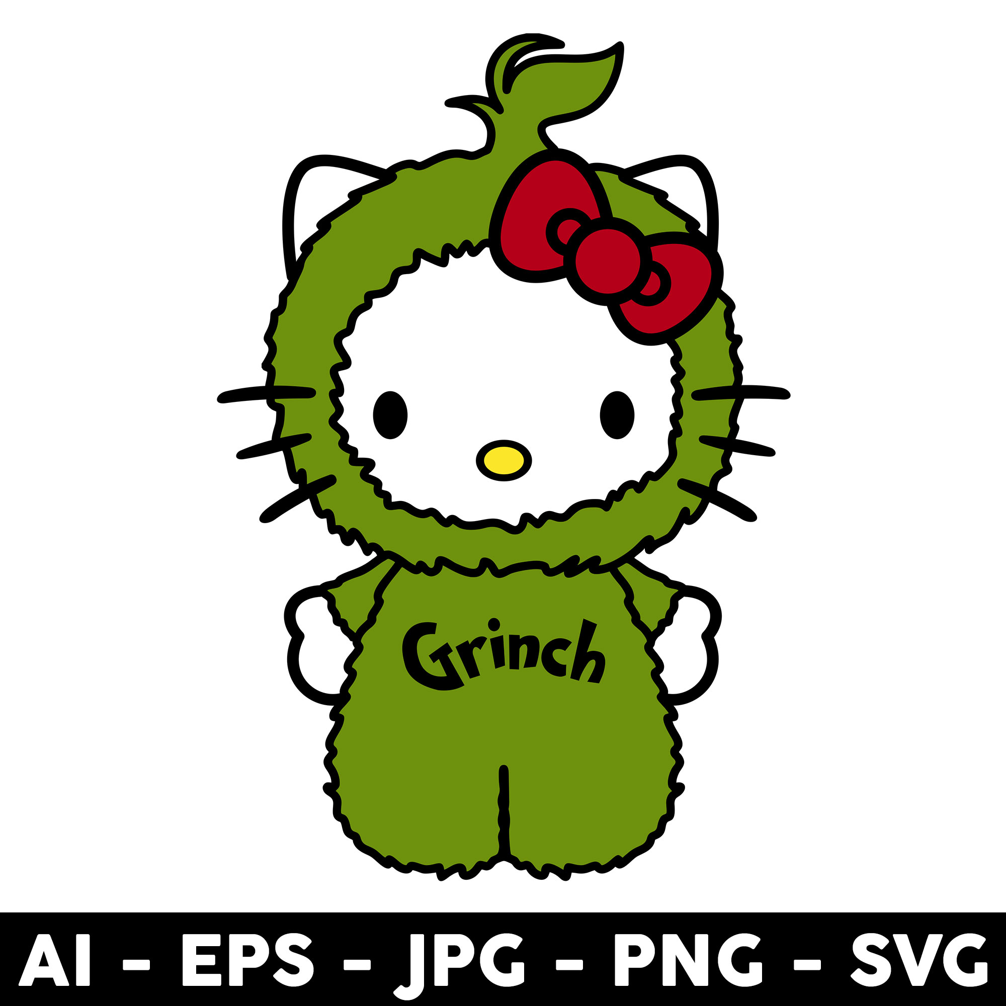 Hello Kitty Grinch Svg, Hello Kitty Svg, Grinch Svg, Cartoon - Inspire ...